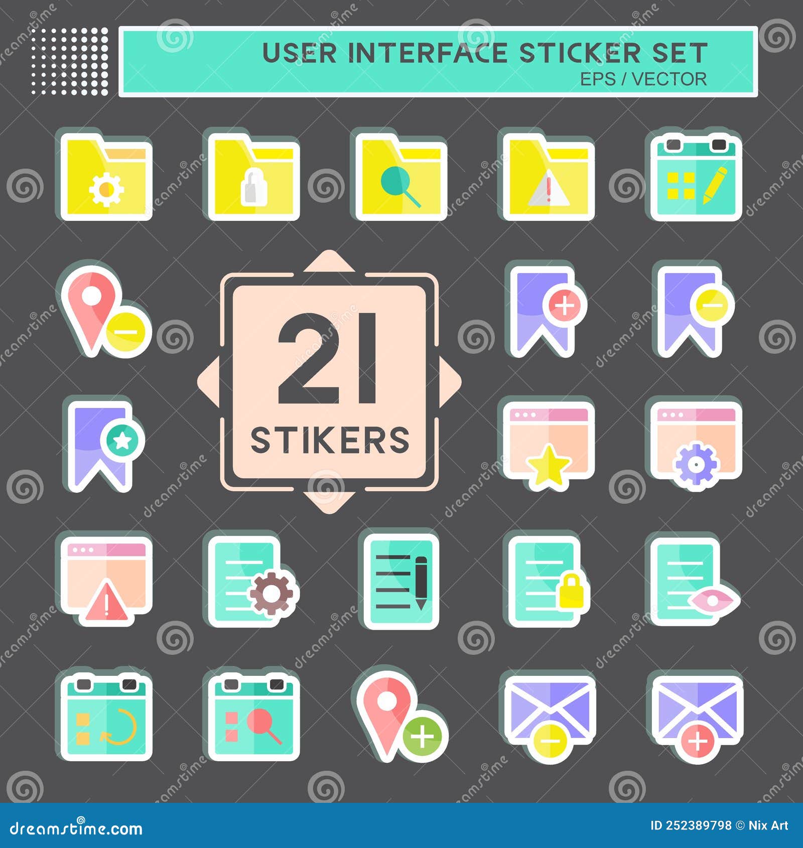 User Interface Sticker Set. Suitable for Web Interface Symbol. Simple ...