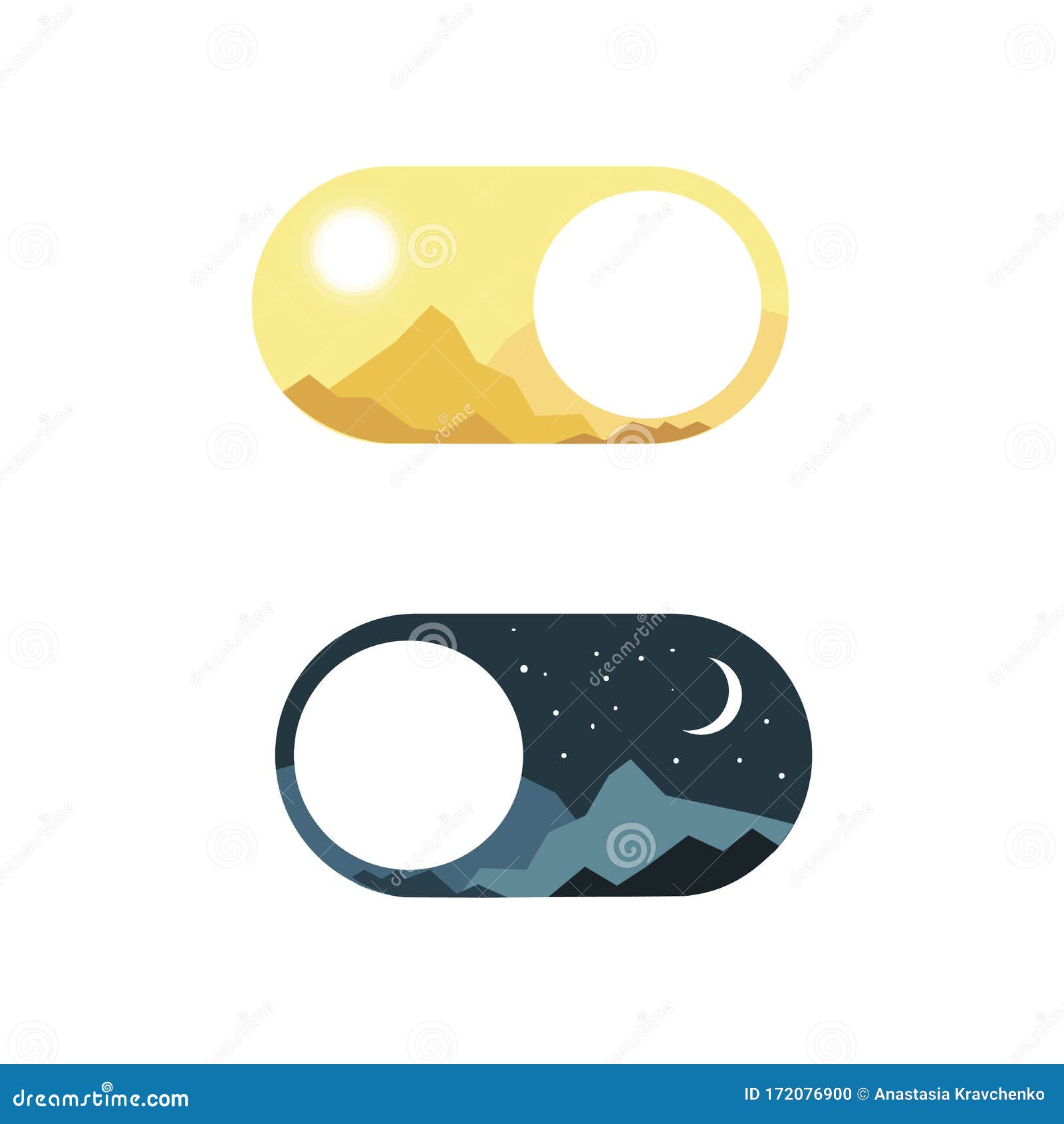 User Interface Toggle Switch on Off Day and Night with White or ...