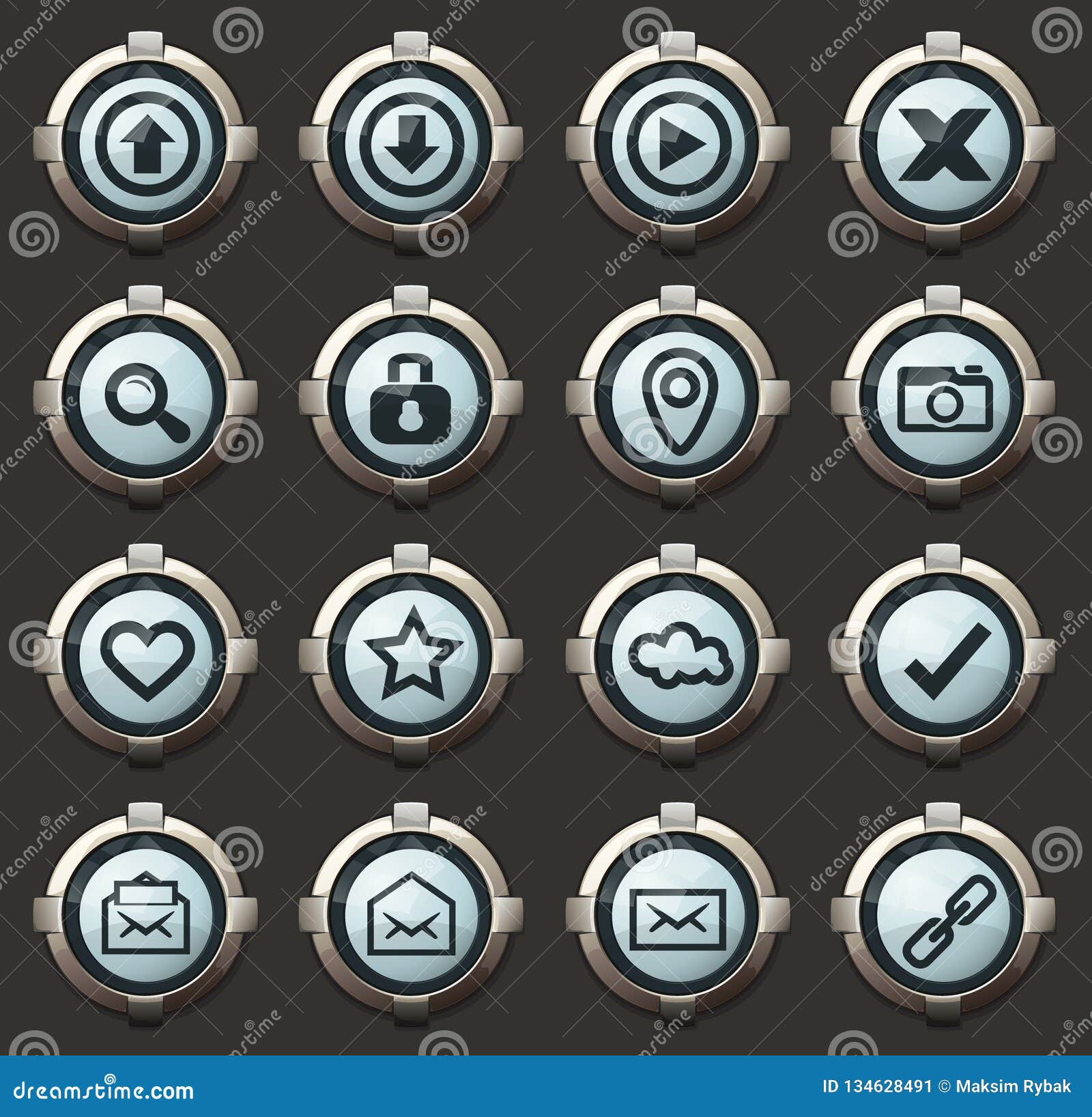 User Interface Icons Set Stock Vector Illustration Of Business 134628491
