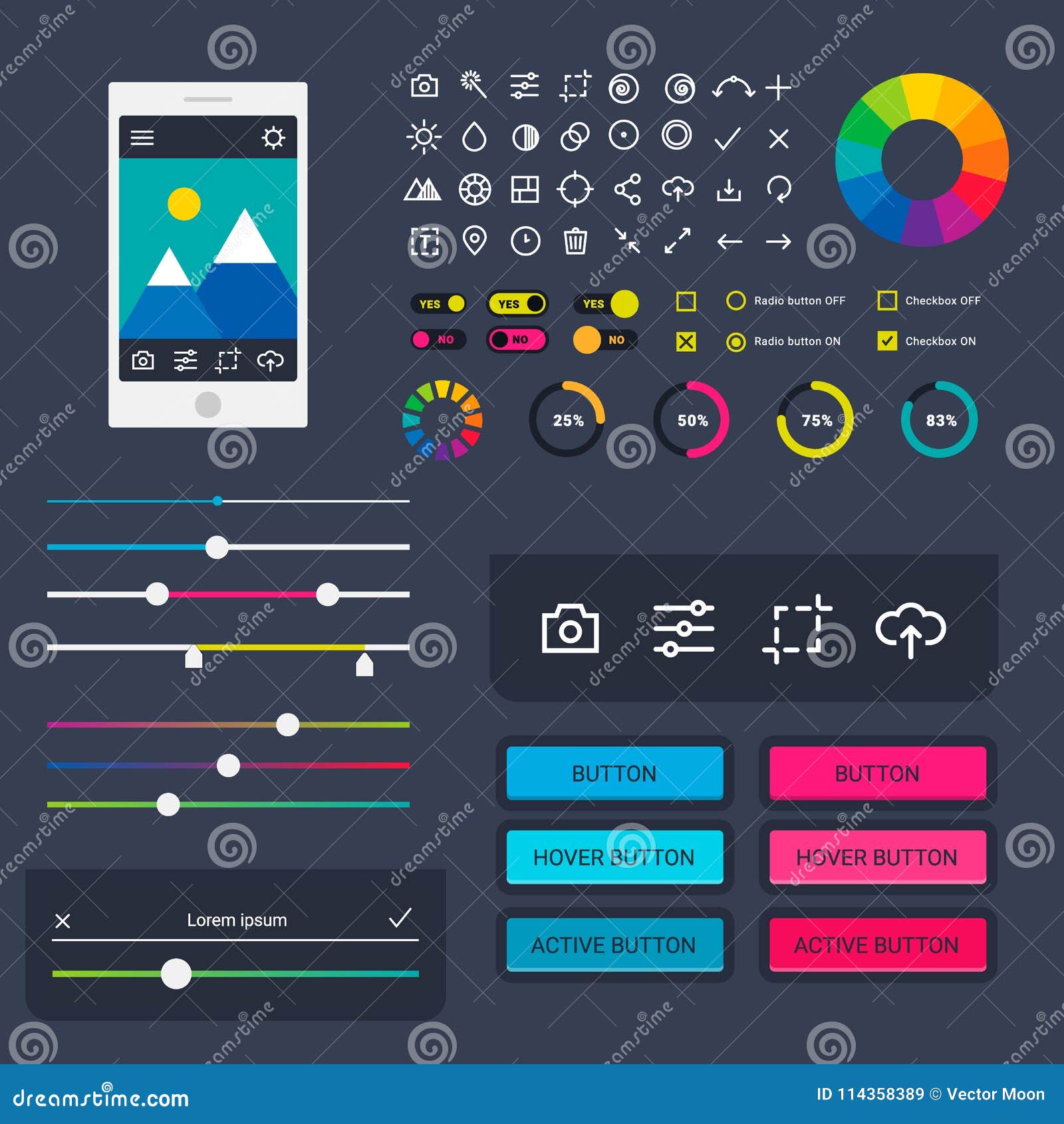 User Interface Vector Phone Laptop Tab Device Mobile App Indicators ...