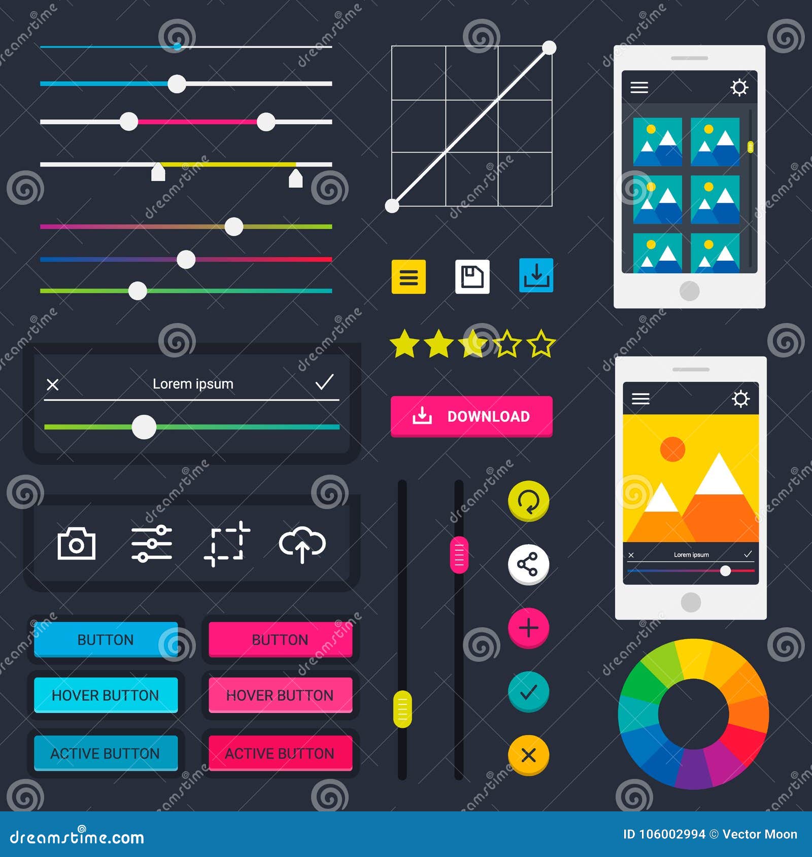 User Interface Vector Phone Laptop Tab Device Mobile App Indicators ...