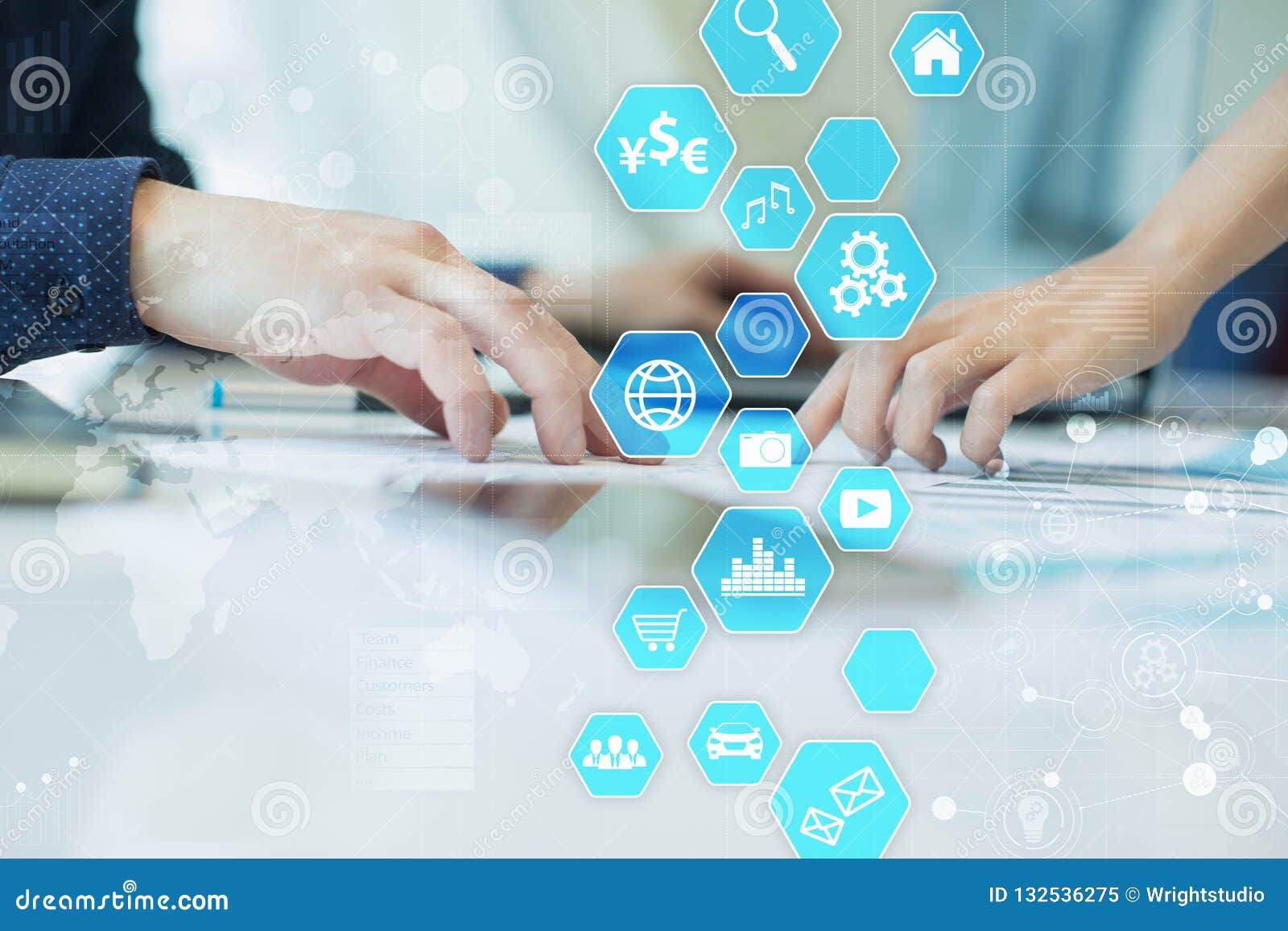 User Interface on Virtual Screen. Business and Internet Technology ...