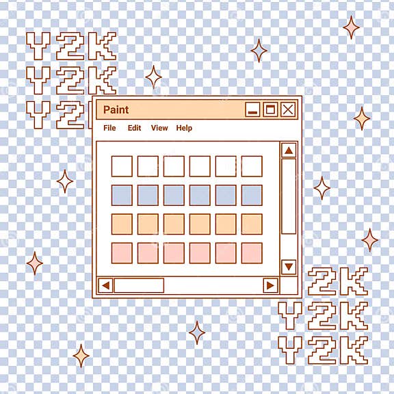 User Interface Y2k Sticker. Retro Card Browser Paint Window, Buttons ...