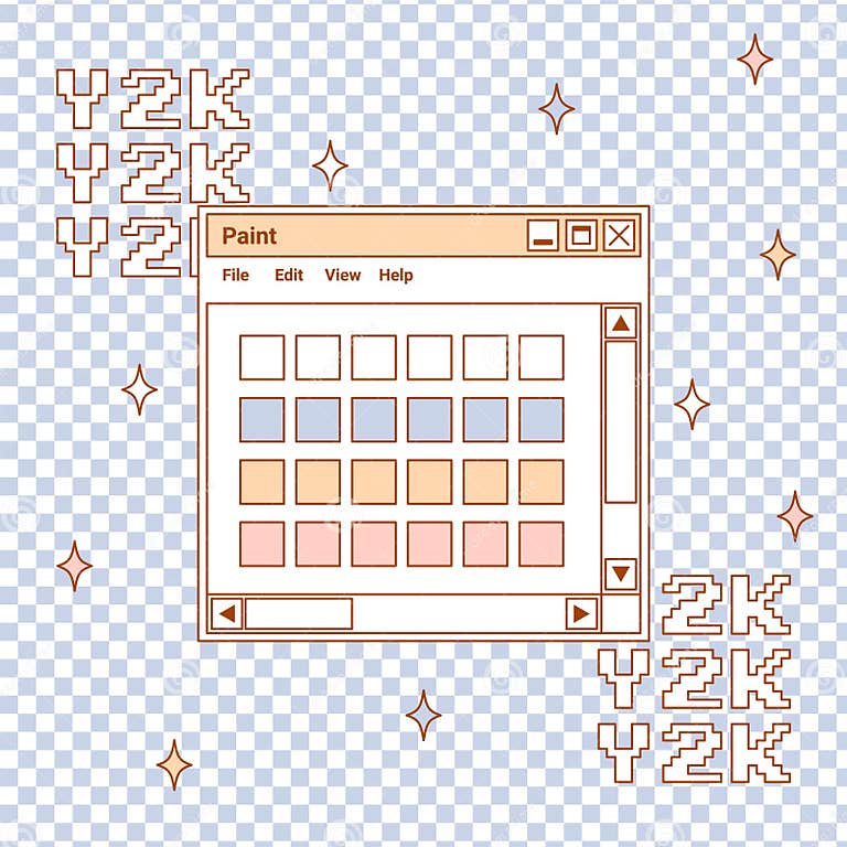 User Interface Y2k Sticker. Retro Card Browser Paint Window, Buttons ...