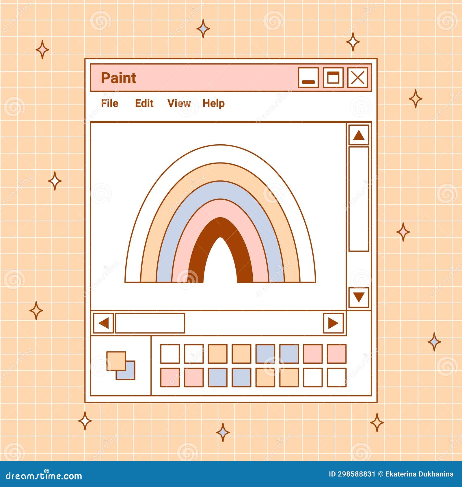 User Interface Y2k Sticker. Retro Card Browser Paint Window, Buttons ...