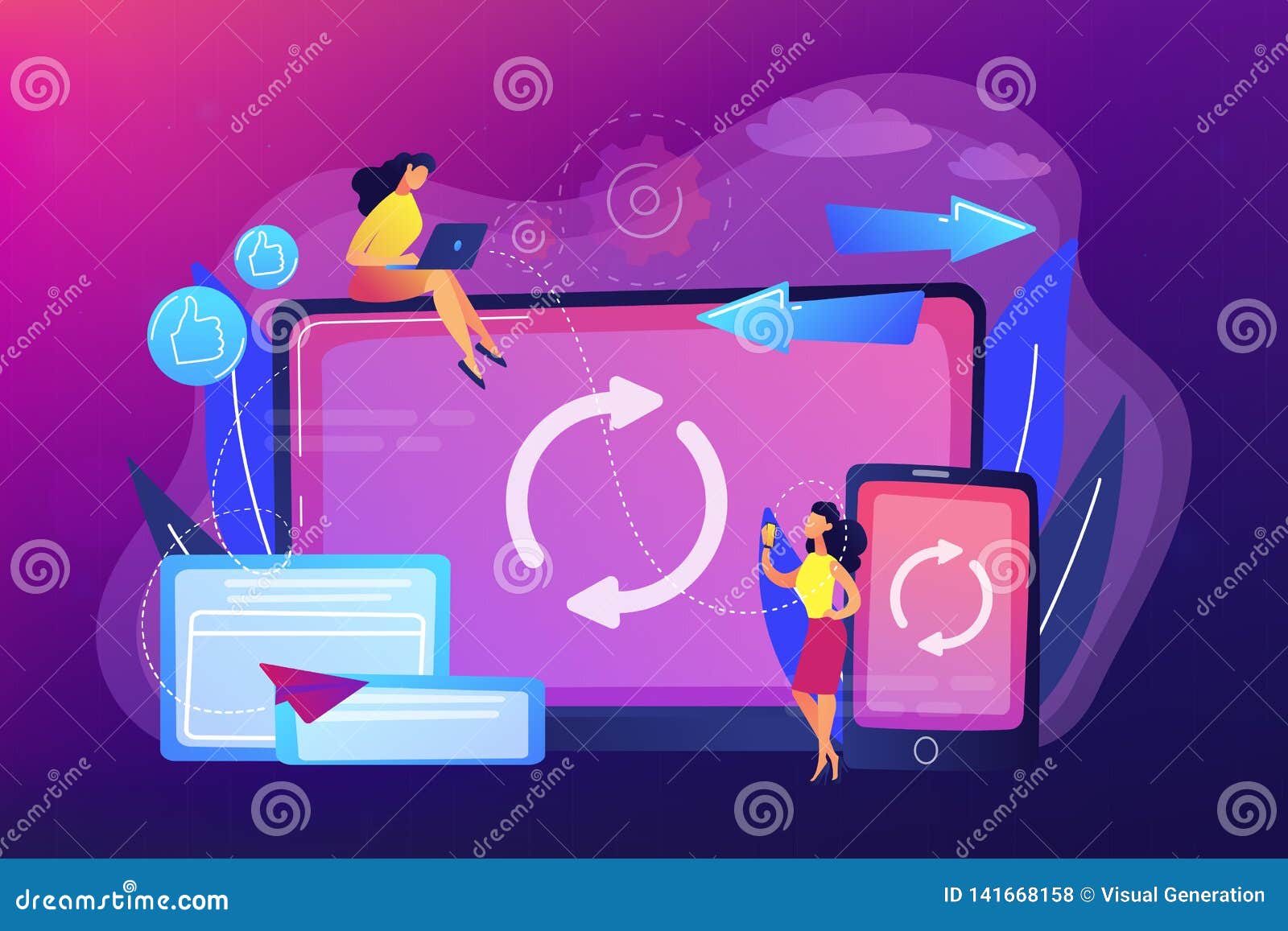 Cross-device Syncing Concept Vector Illustration. Stock Vector ...