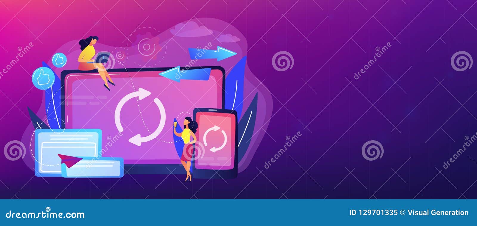 Cross-device Syncing Concept Banner Header. Stock Vector - Illustration ...