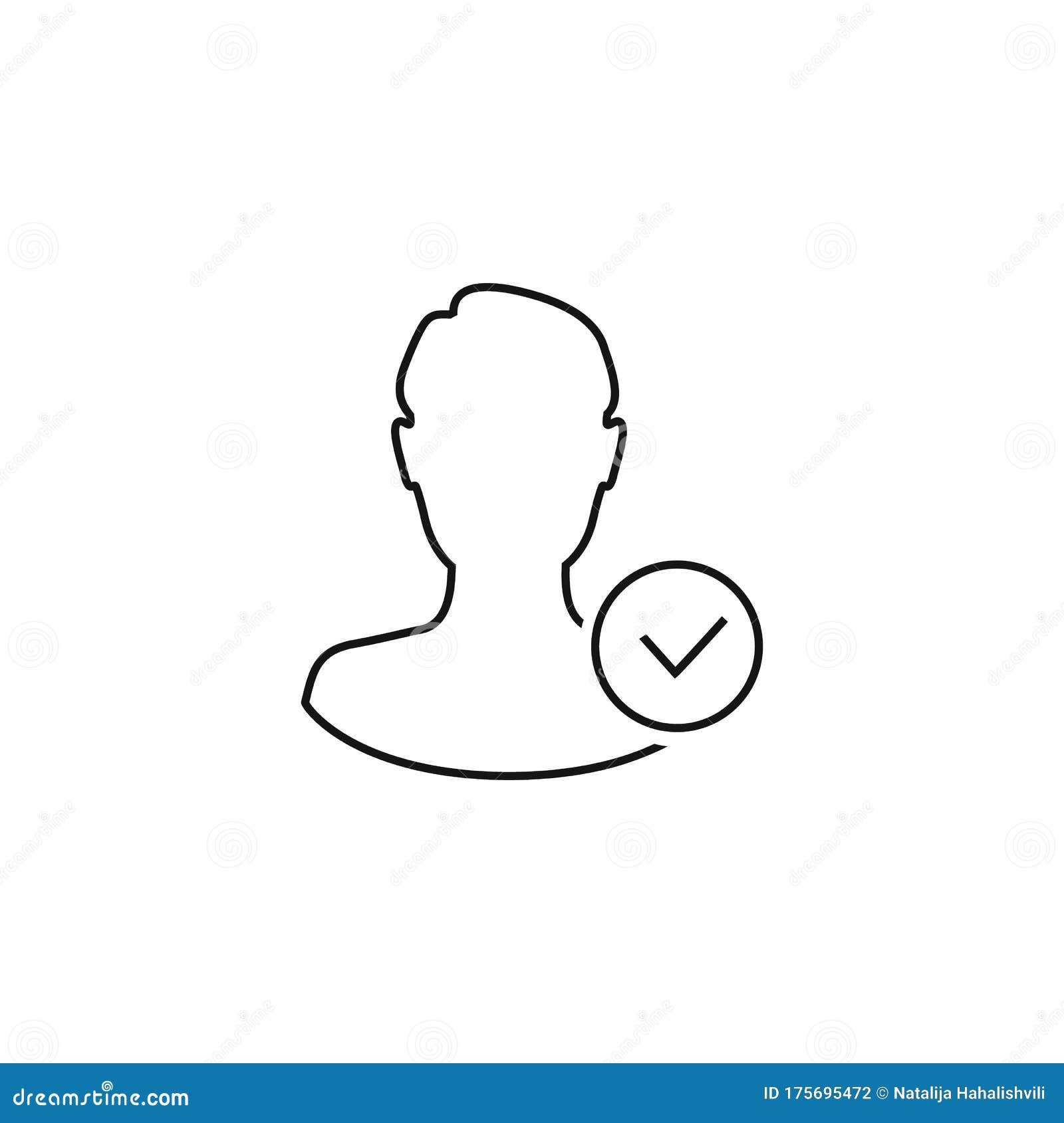 User Line Icon with Check Sign. Profile Icon and Approved, Confirm ...