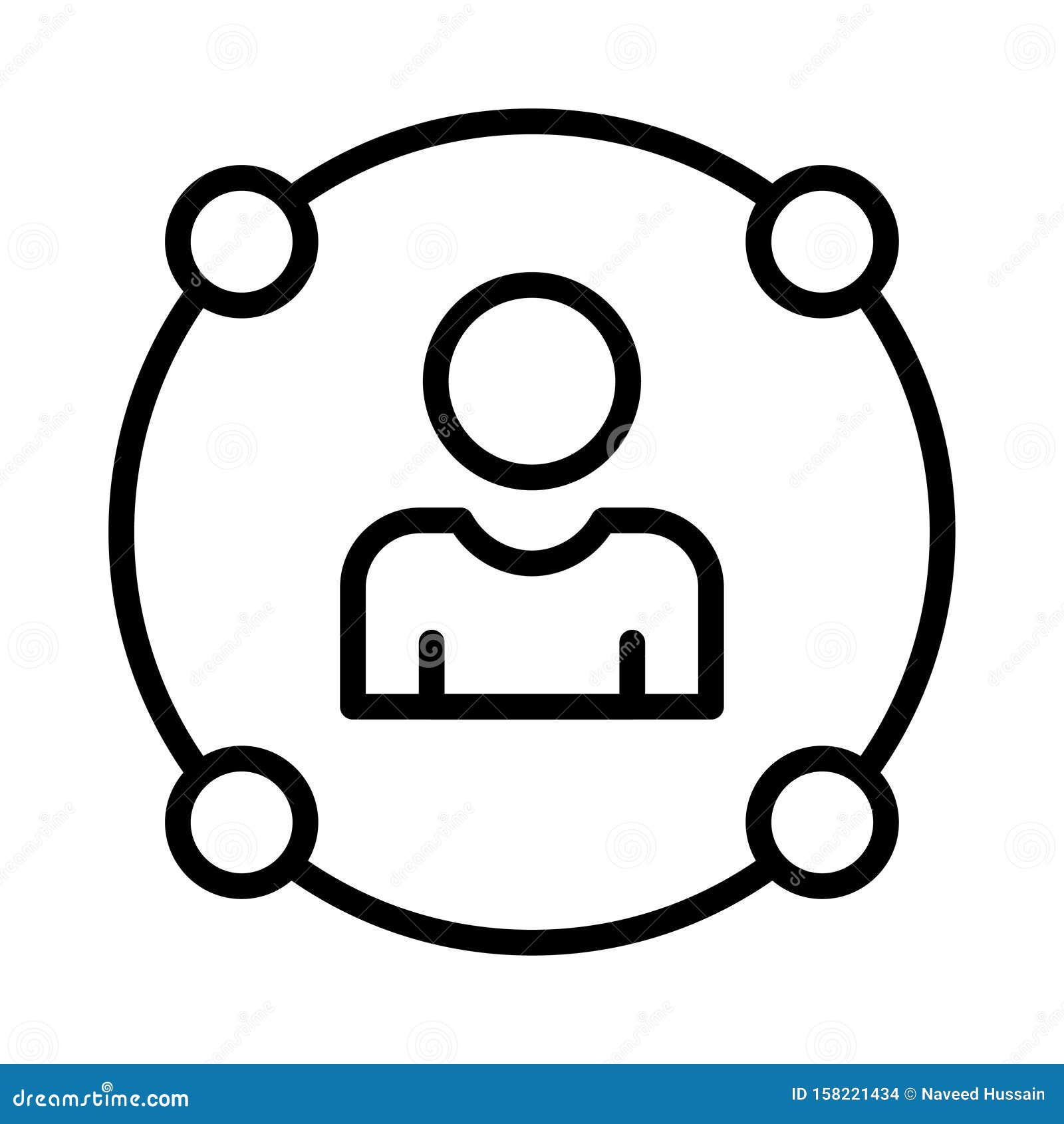 User thin line vector icon stock vector. Illustration of network ...