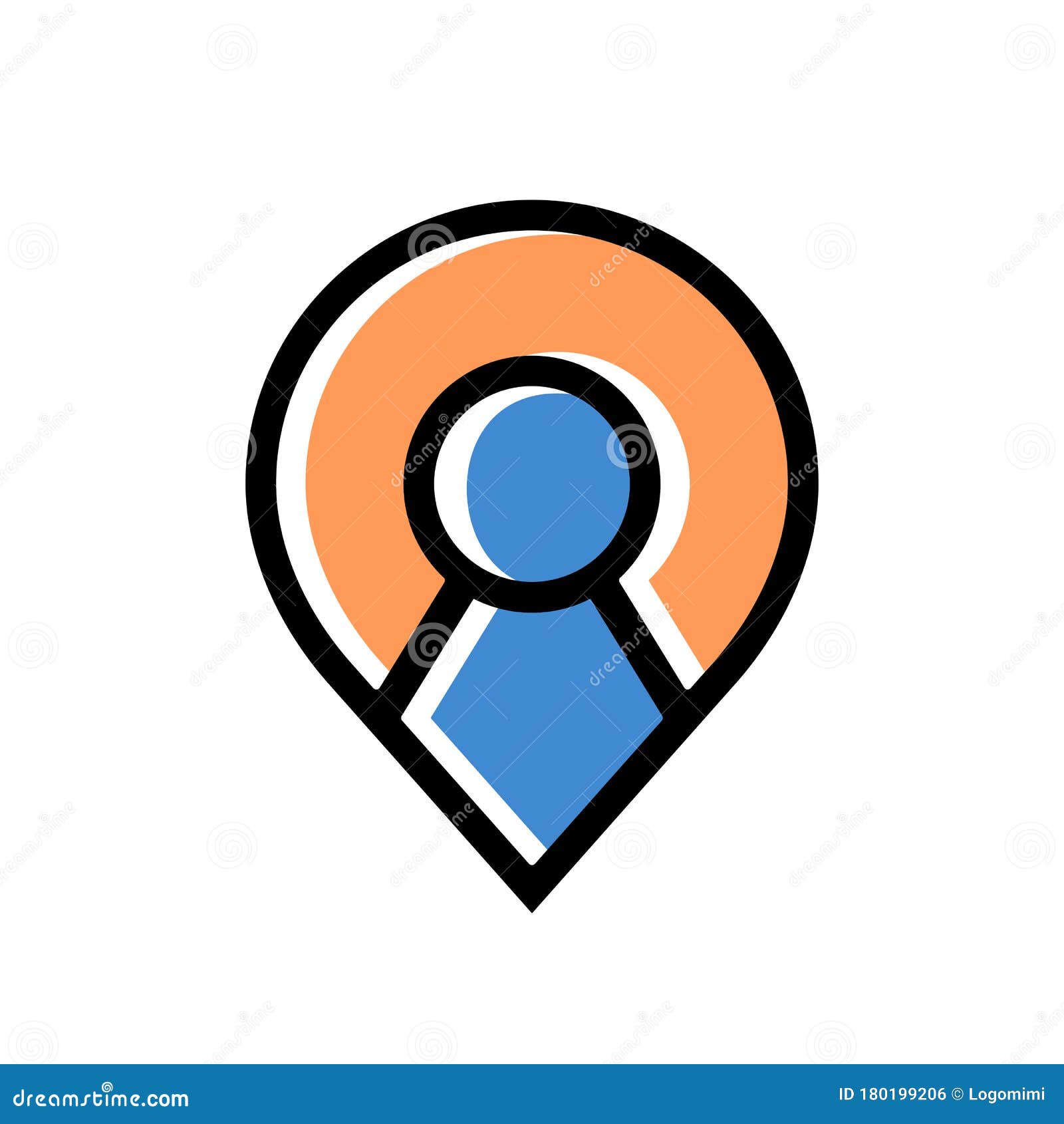 User Location Symbol, Map Pin with People Logo, Gps Pointer Icon Stock ...