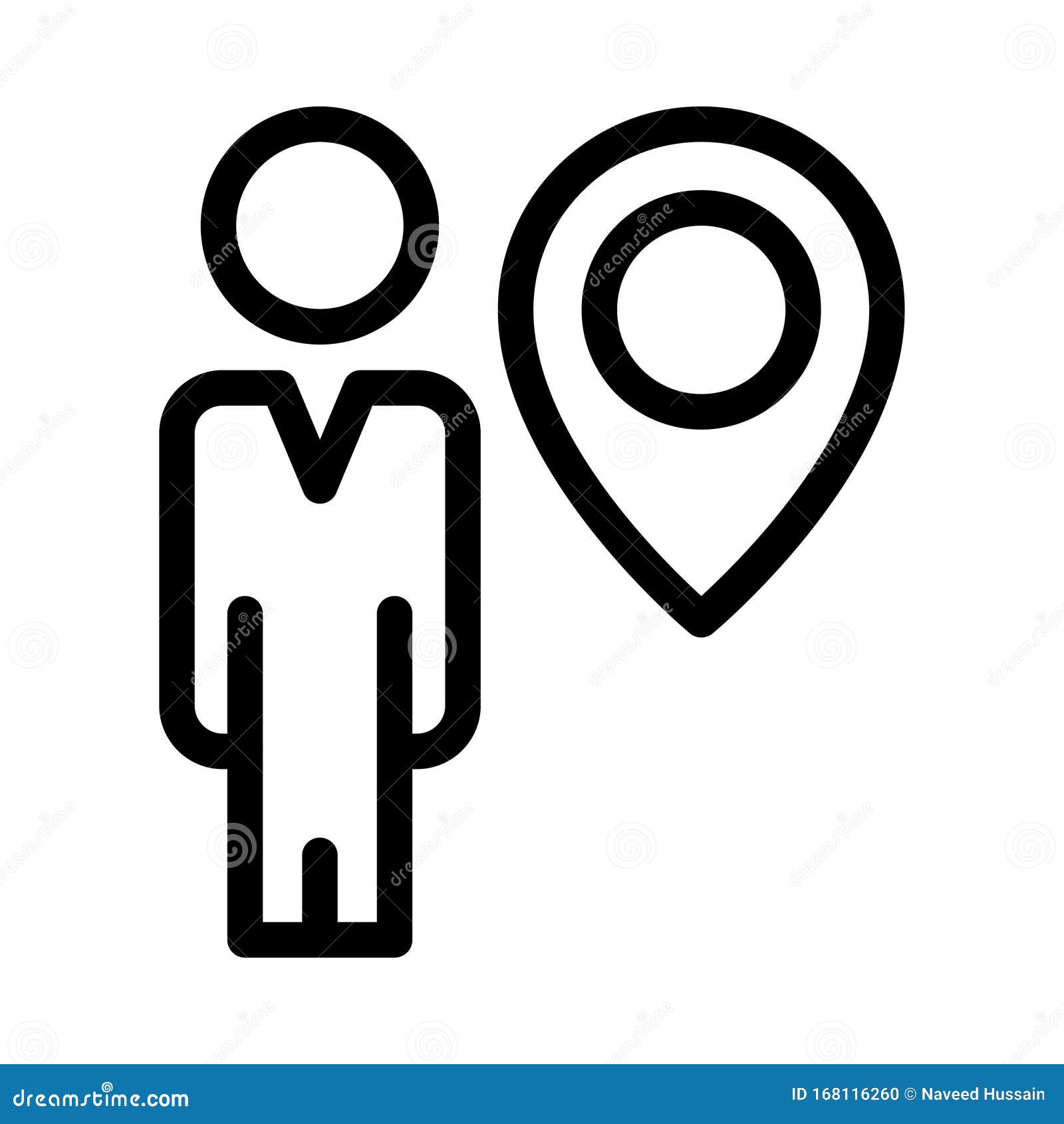 User Location Vector Thin Line Icon Stock Illustration - Illustration ...