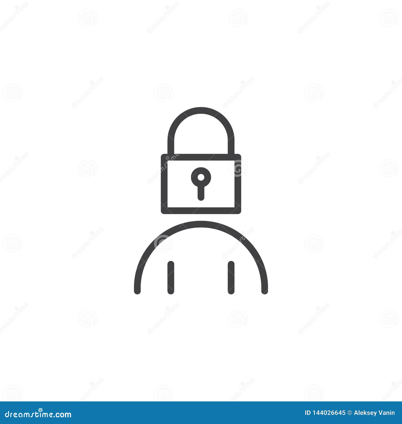 User Lock head line icon stock vector. Illustration of safety - 144026645