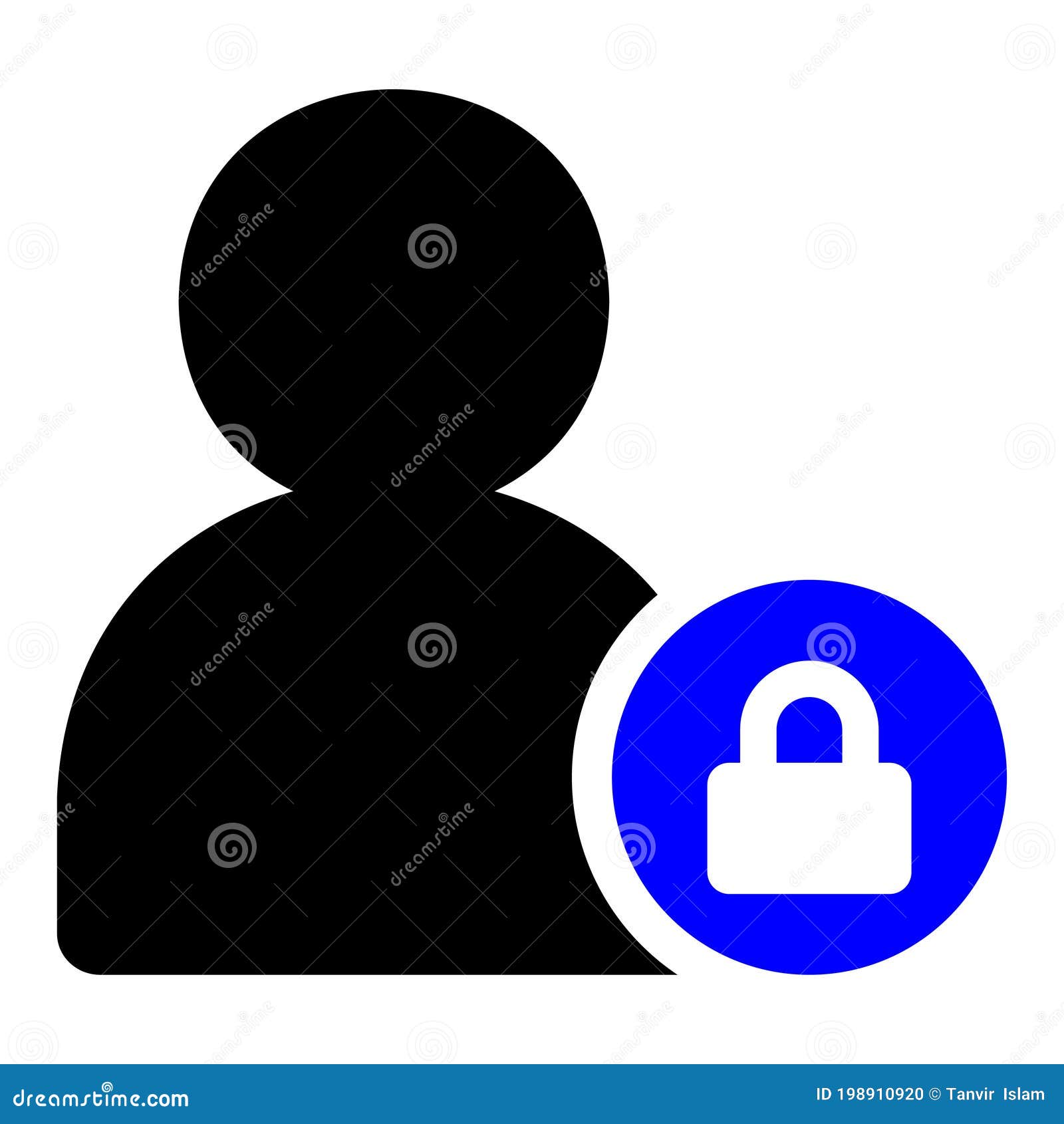 User Lock Icon stock vector. Illustration of male, businessman - 198910920
