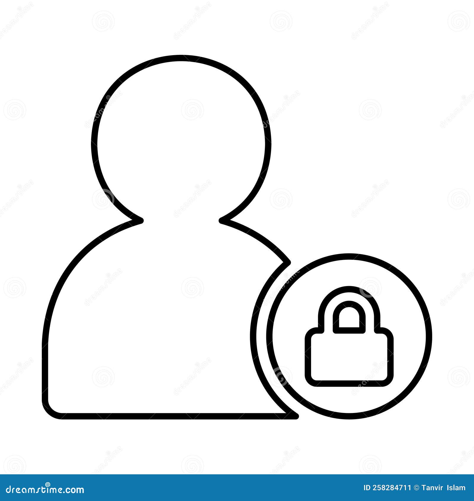 User Lock Icon stock vector. Illustration of design - 258284711