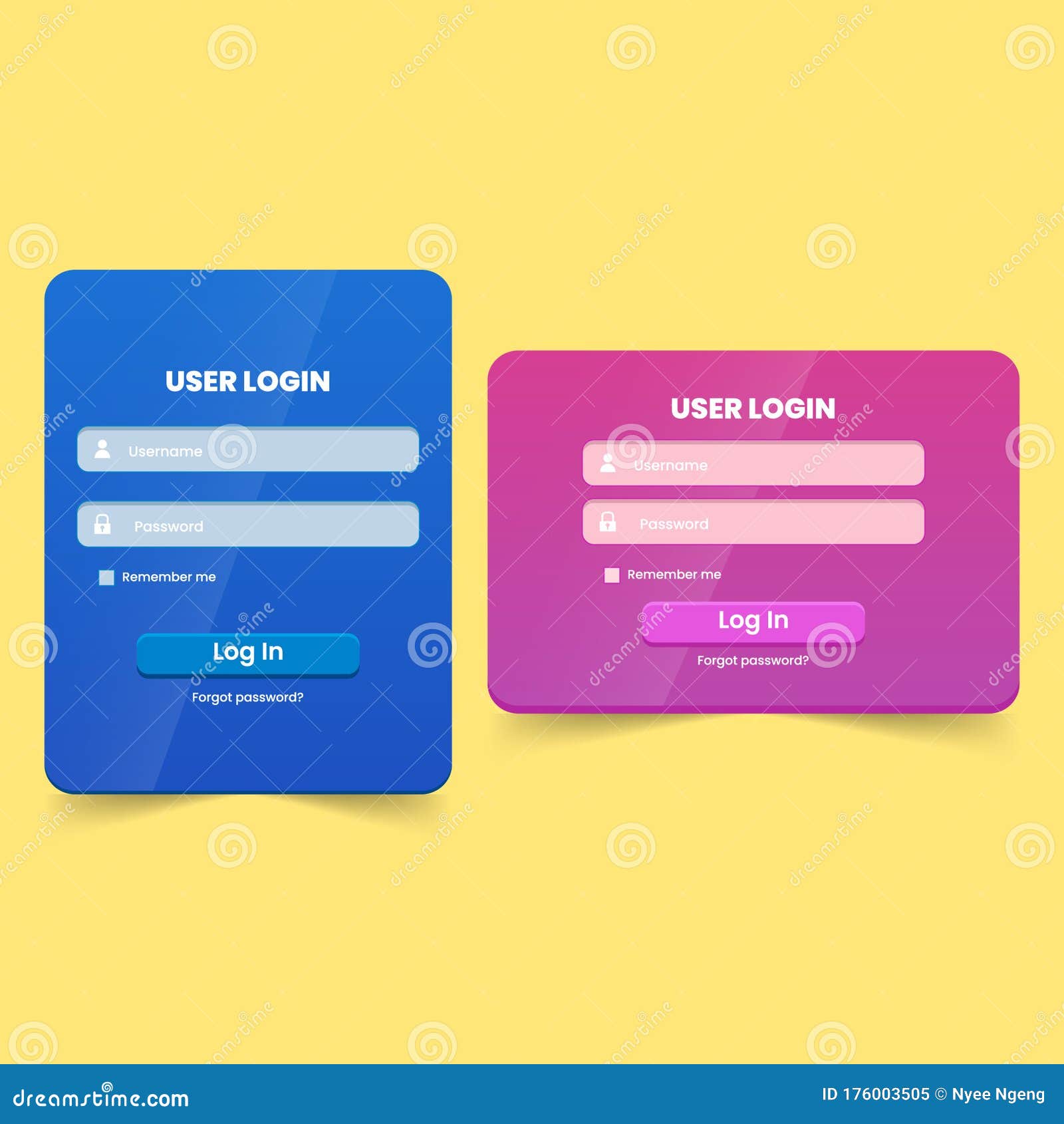 User Log in Form for Website or Social Media Vector Stock Vector ...