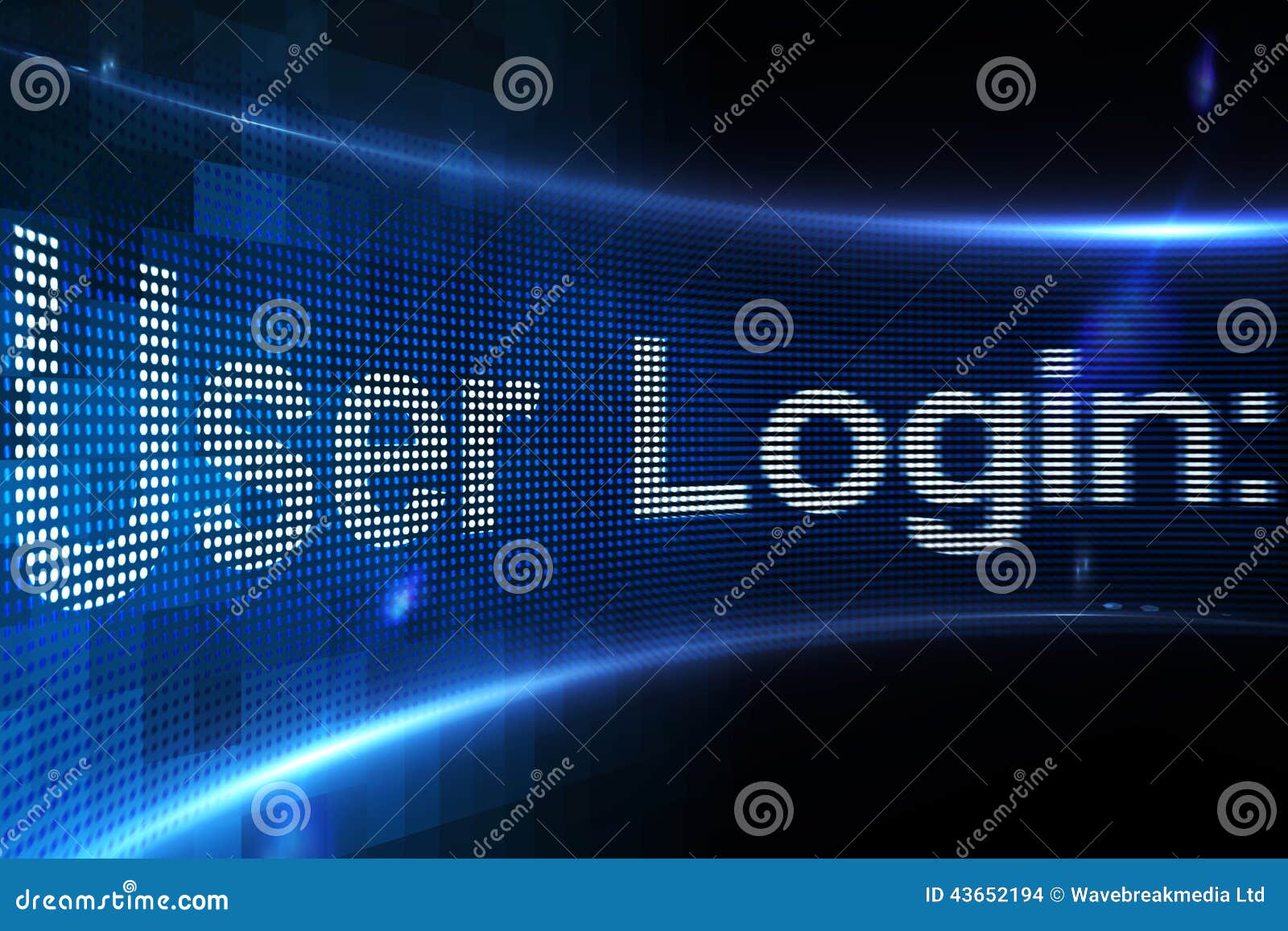 User Login on Digital Screen Stock Illustration - Illustration of glow ...