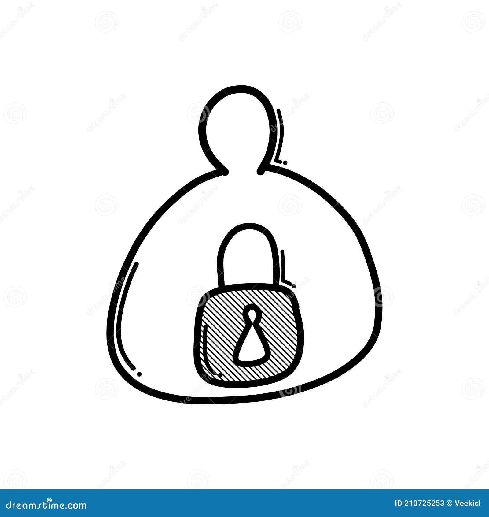 User Login Doodle Vector Icon. Drawing Sketch Illustration Hand Drawn ...