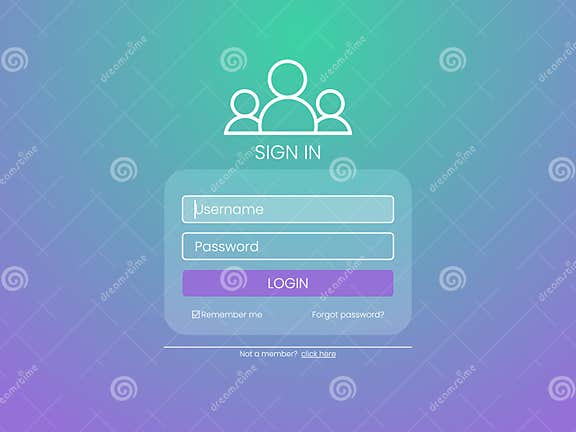 User Login Form Template. Sign in Window with Blurred Backdrop. Login Interface. Website UI UX ...