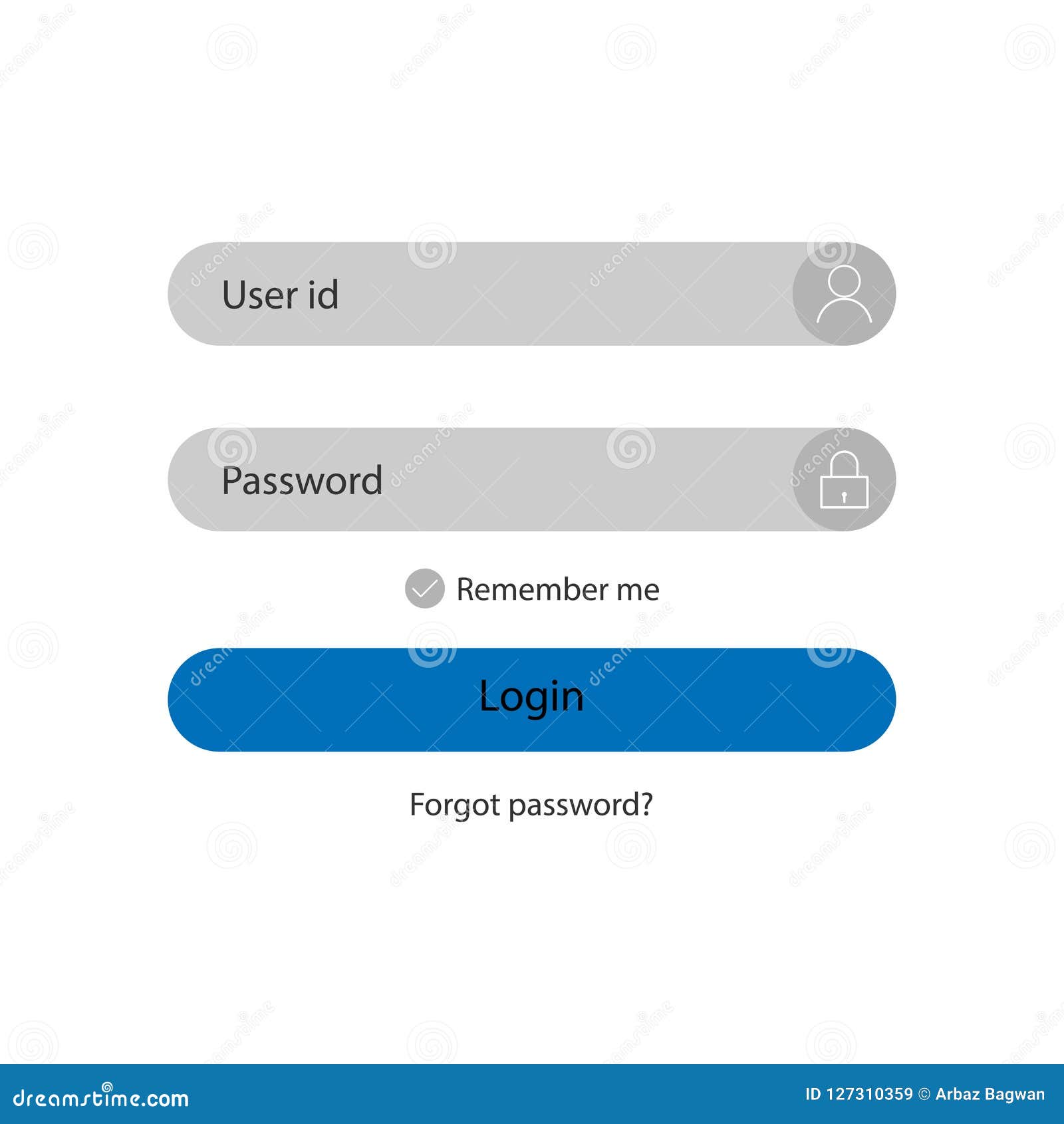 User login interface stock vector. Illustration of iconic - 127310359