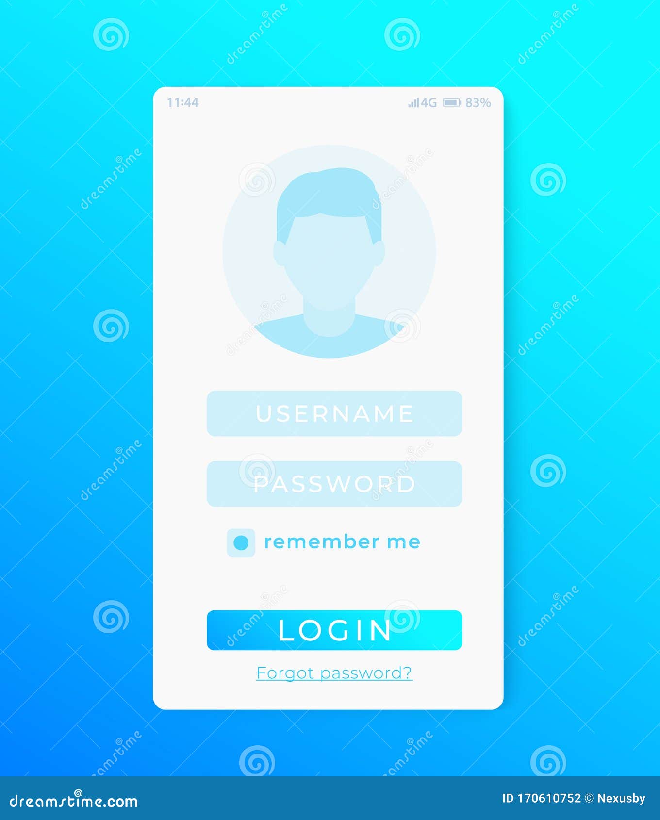 User Login Page, Mobile App Ui Vector Template Stock Vector ...