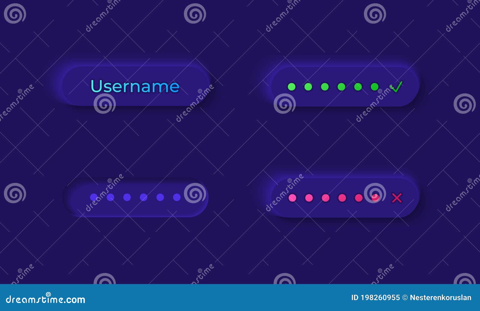 User login UI elements kit stock vector. Illustration of authorization ...