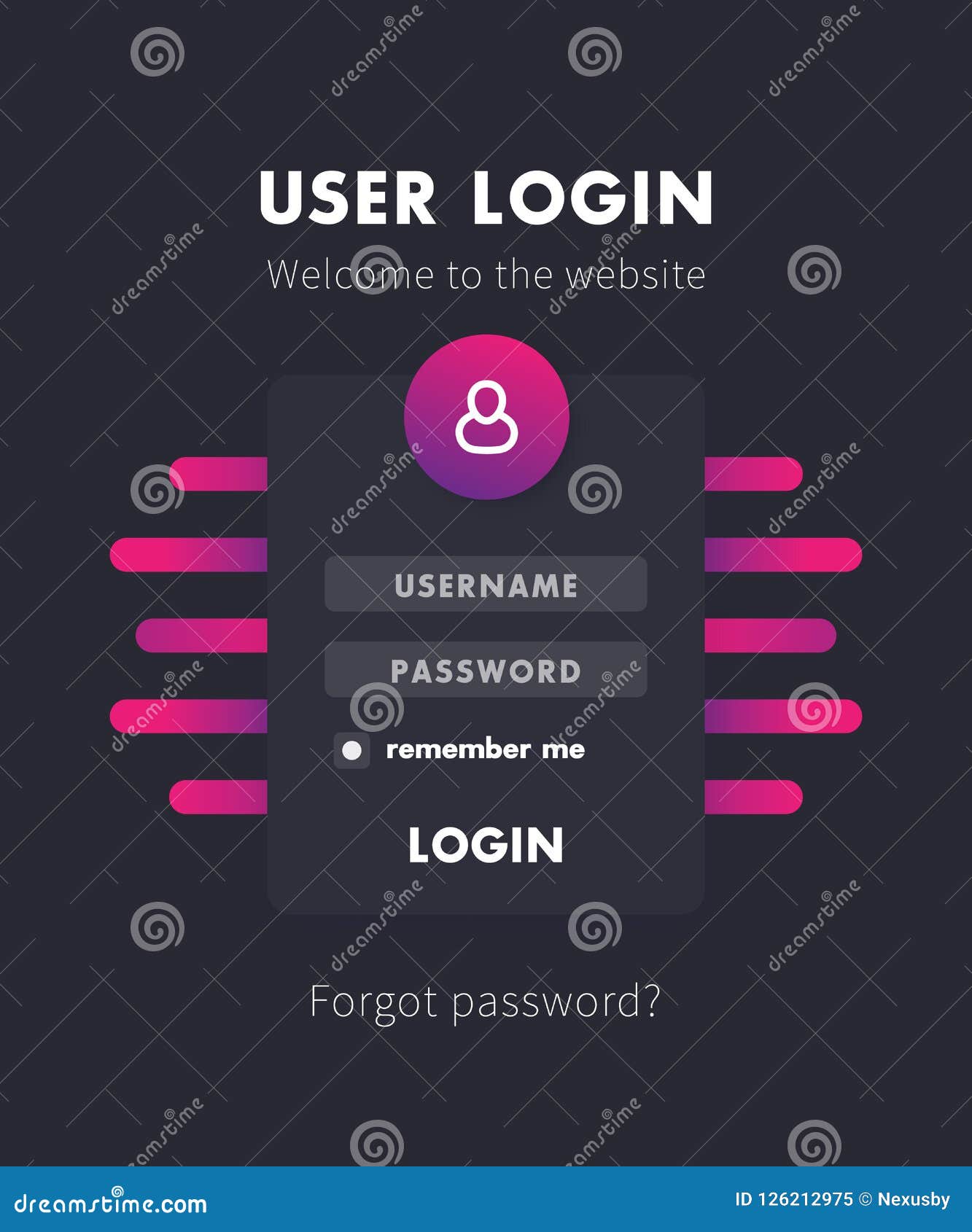 User Login Window Design, Vector Template Stock Vector - Illustration ...