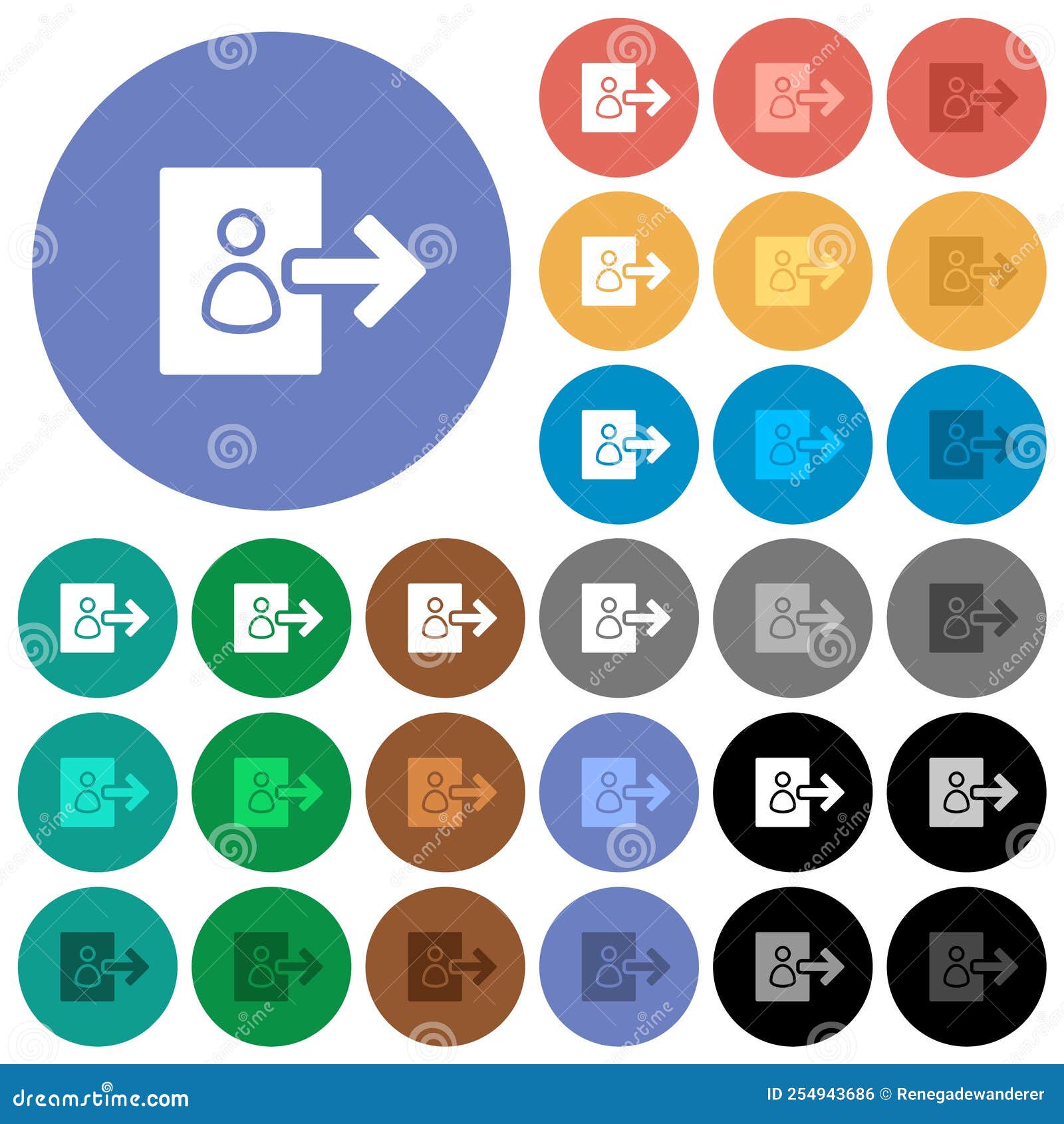 User Logout Alternate Round Flat Multi Colored Icons Stock Vector ...