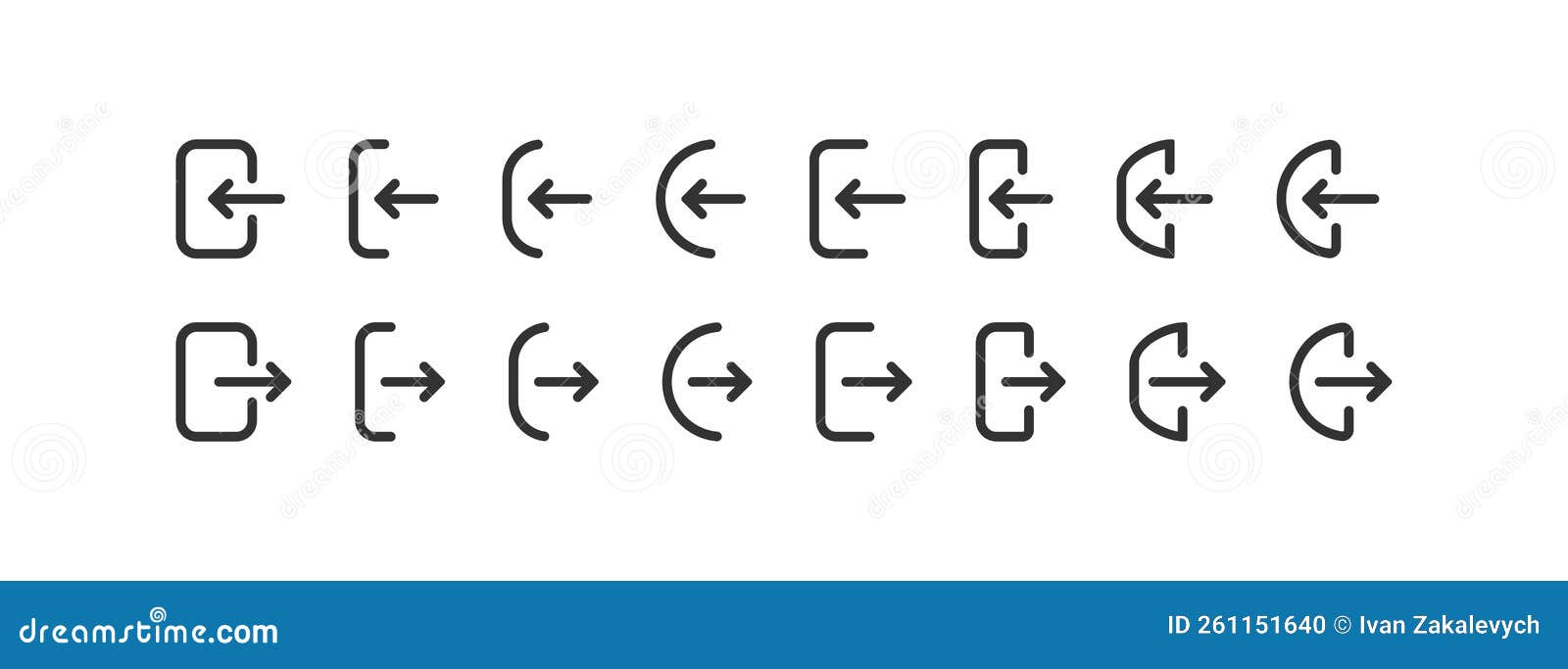 User Logout Icon Set. User Entrance Illustration Symbol Stock Vector ...