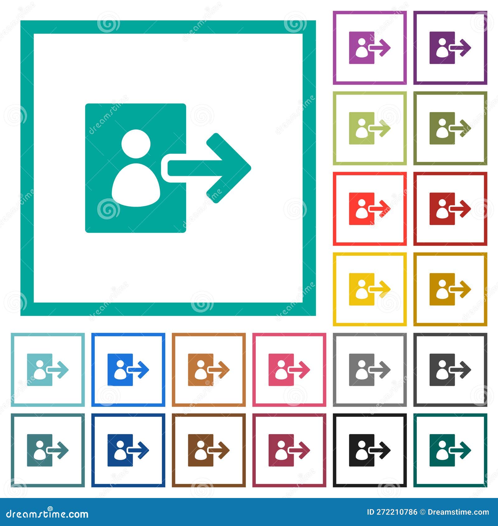 Logout User Outline Icon Vector Illustration | CartoonDealer.com #130873804