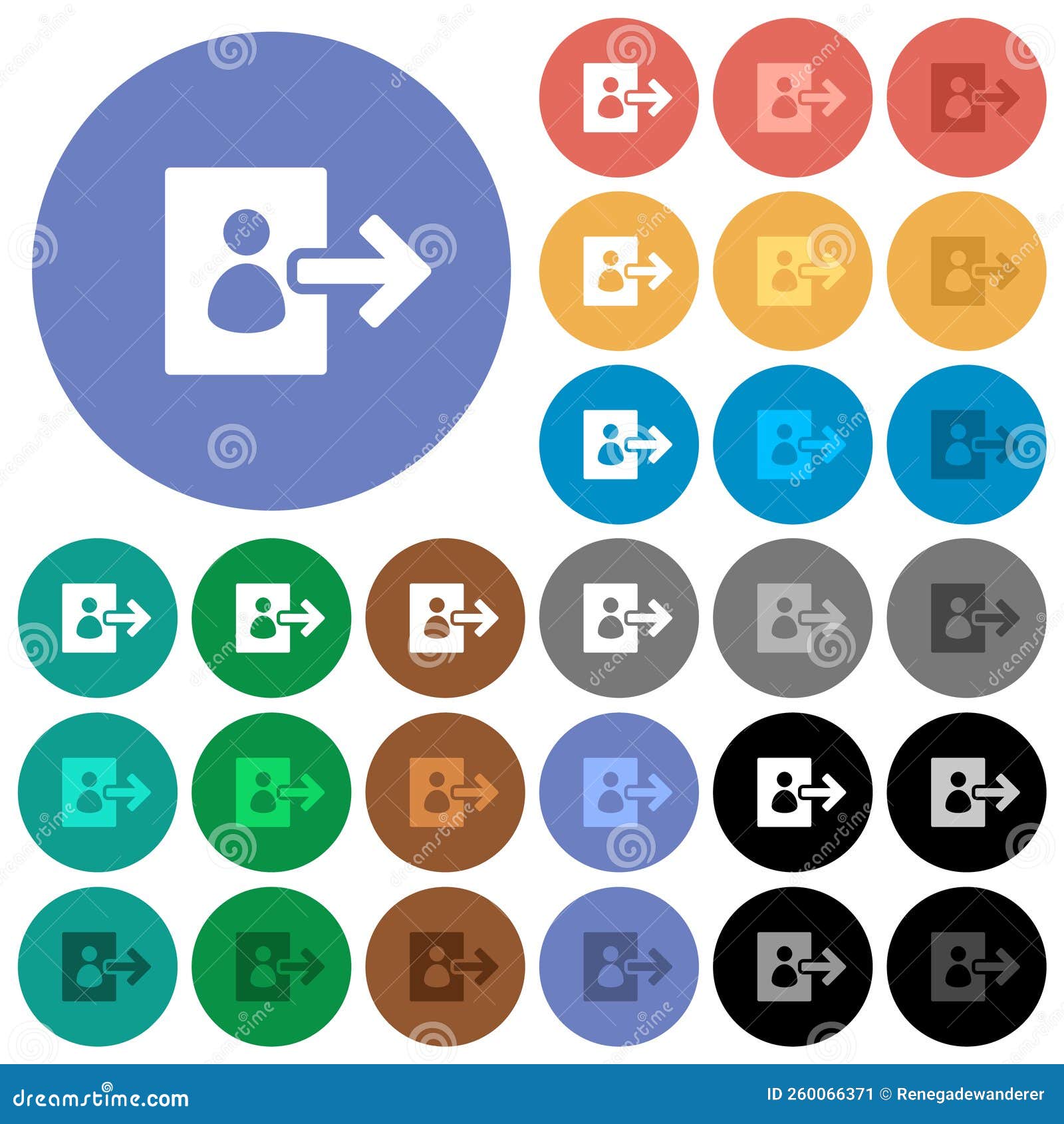 User Logout Solid Round Flat Multi Colored Icons Stock Vector ...