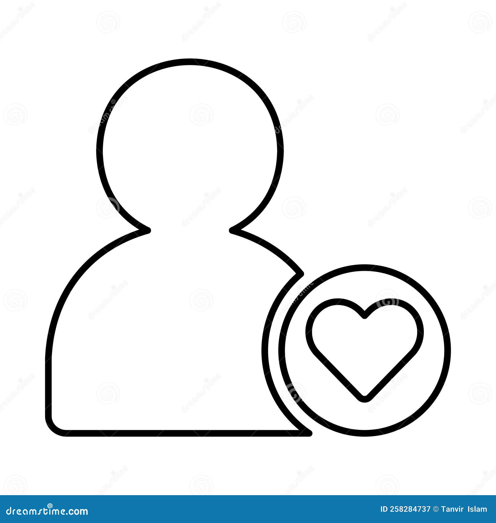User Love Icon stock vector. Illustration of profile - 258284737