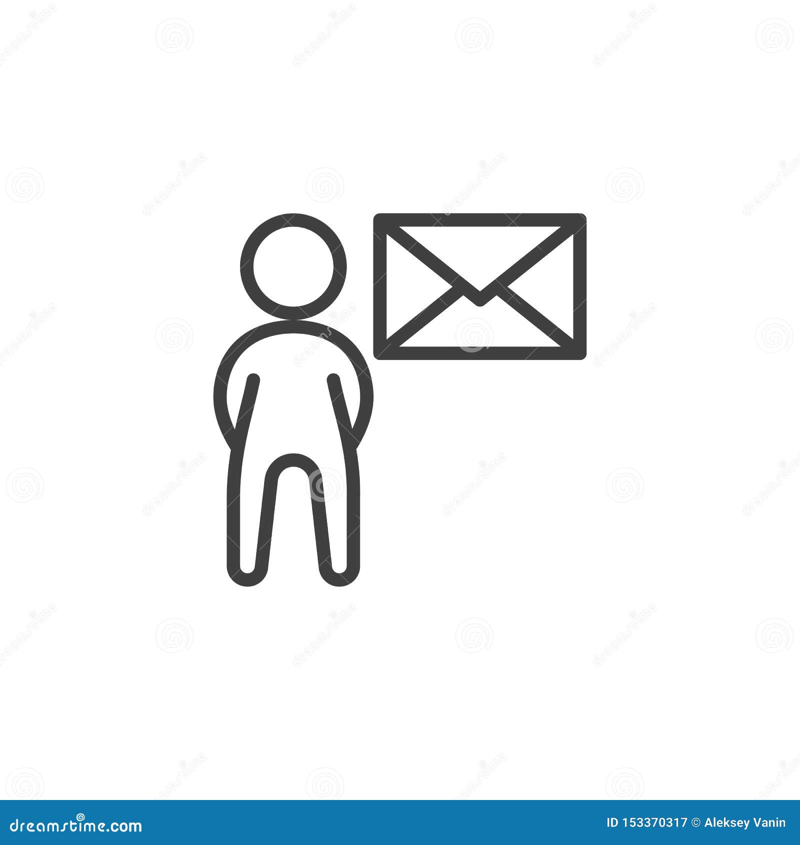 User Mail Message Line Icon Stock Vector - Illustration of linear, line ...