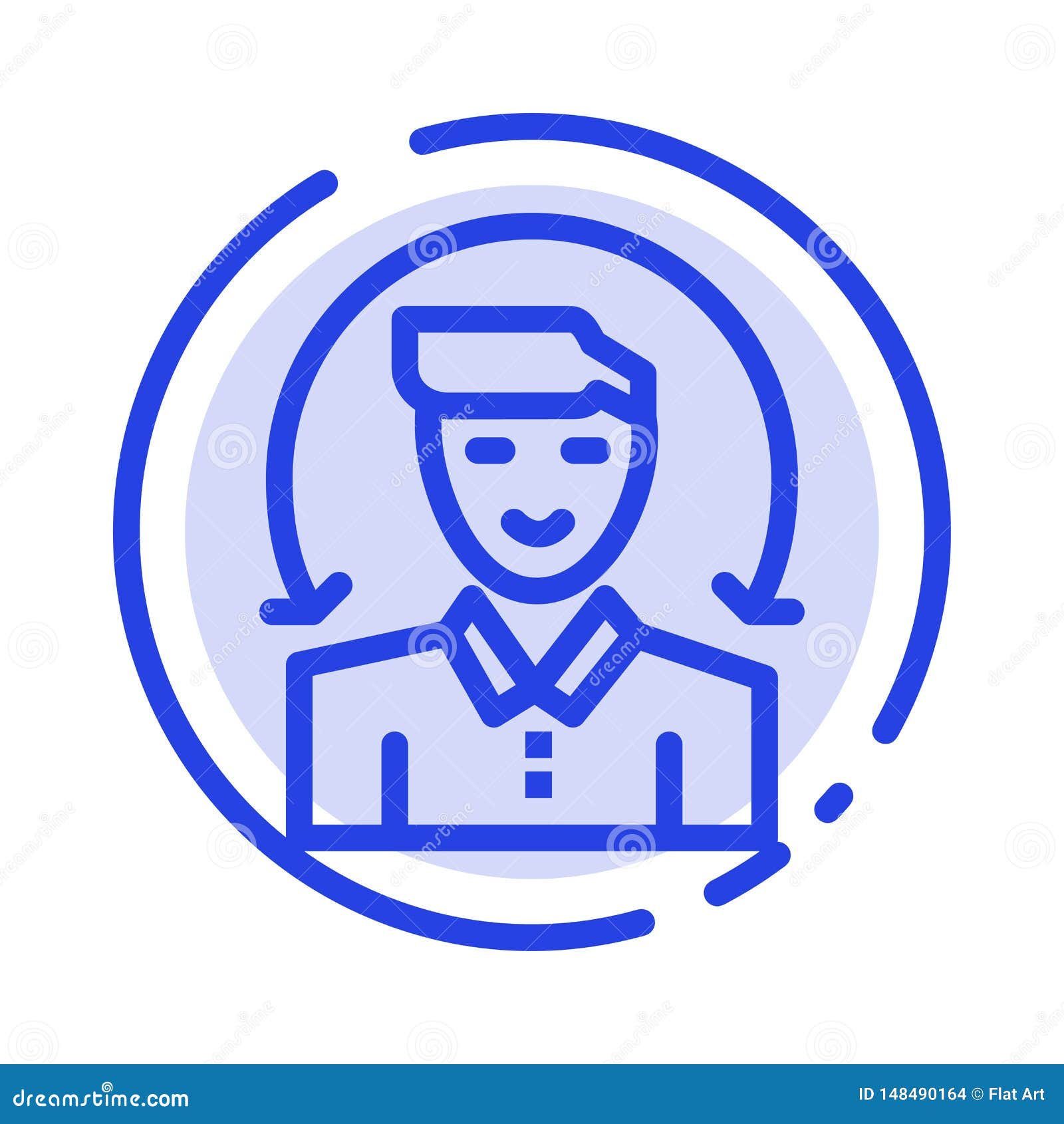 User, Male, Client, Services Blue Dotted Line Line Icon Stock Vector ...