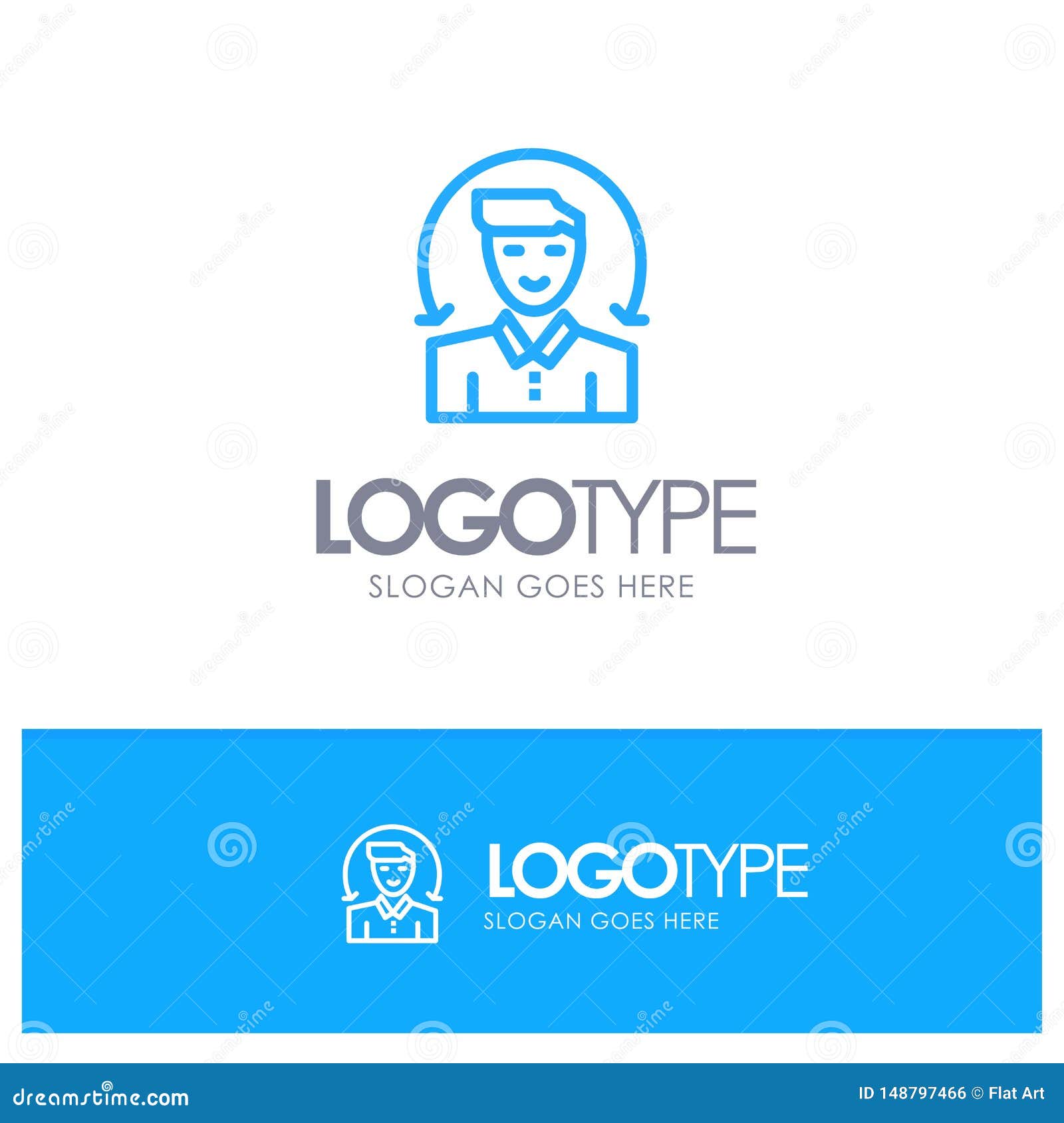 User, Male, Client, Services Blue Logo Line Style Stock Vector ...
