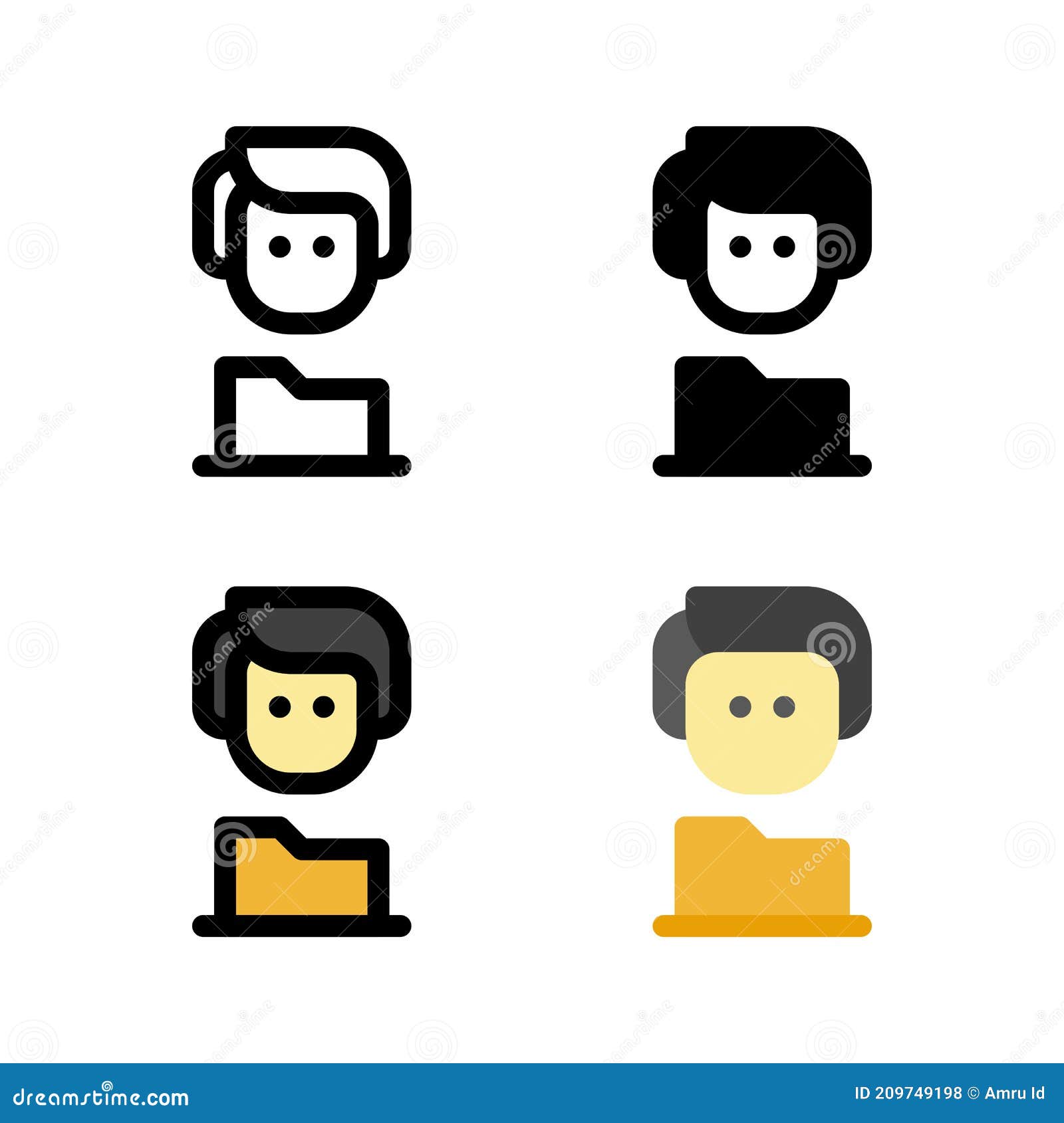 User Male Folder Collection Icon, Logo, and Illustration Stock Vector ...