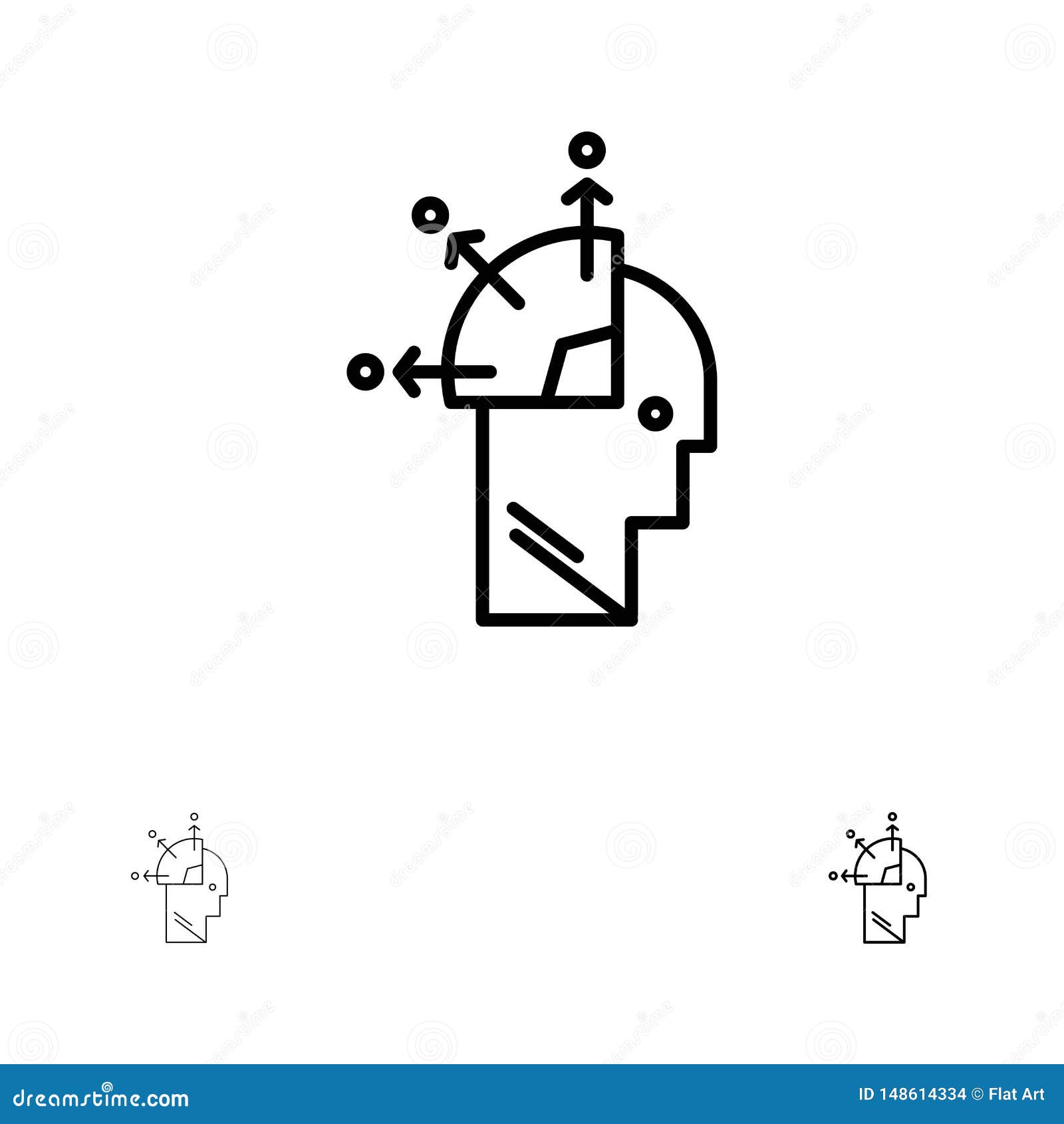 User, Man, Mind Programming, Art Bold and Thin Black Line Icon Set ...