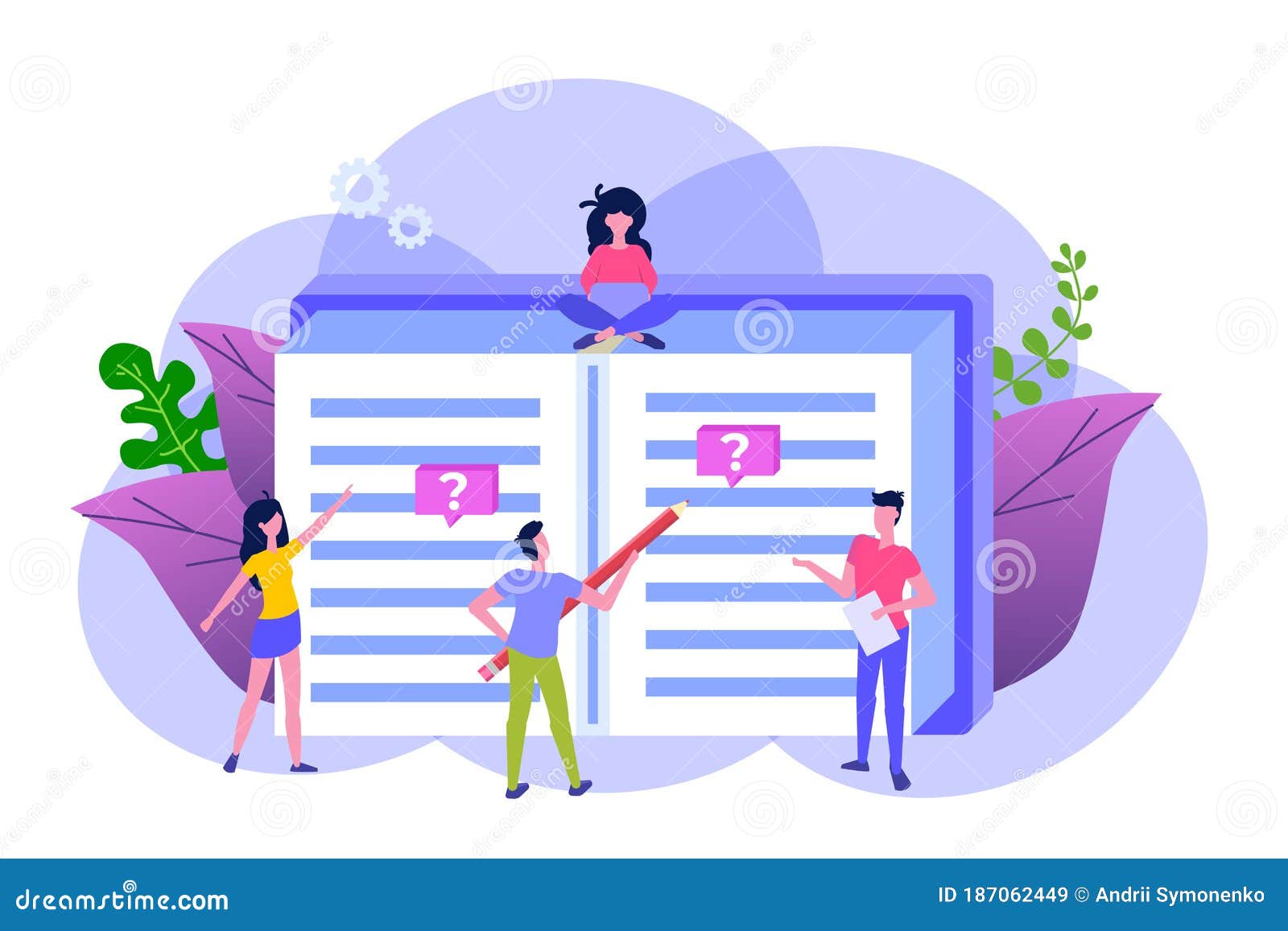 User Manual Flat Style Concept. People with Guide Instruction are ...