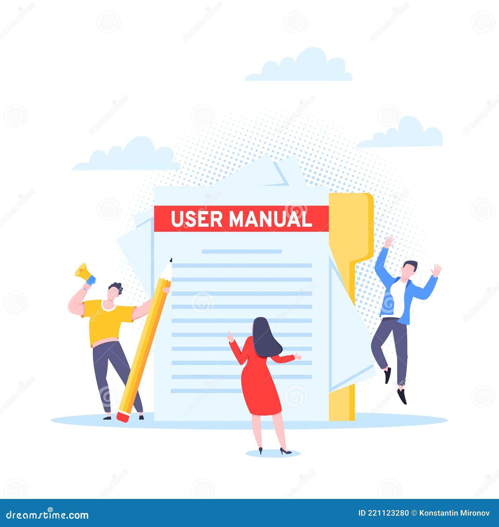 User Manual Guide Book Flat Style Design Vector Illustration. Stock ...