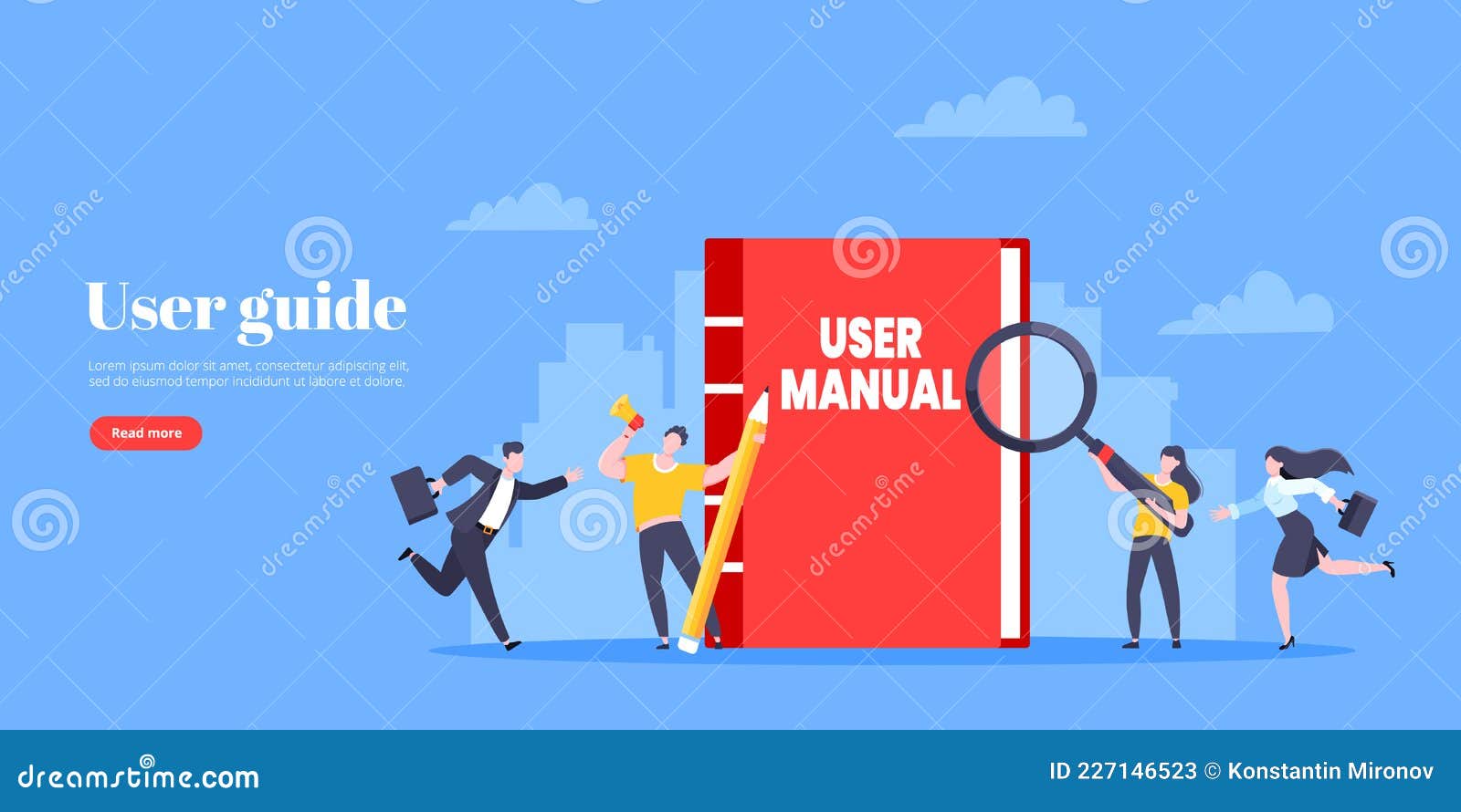 User Manual Guide Book Flat Style Design Vector Illustration. Stock ...