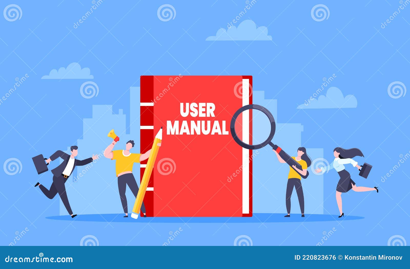 User Manual Guide Book Flat Style Design Vector Illustration. Stock ...