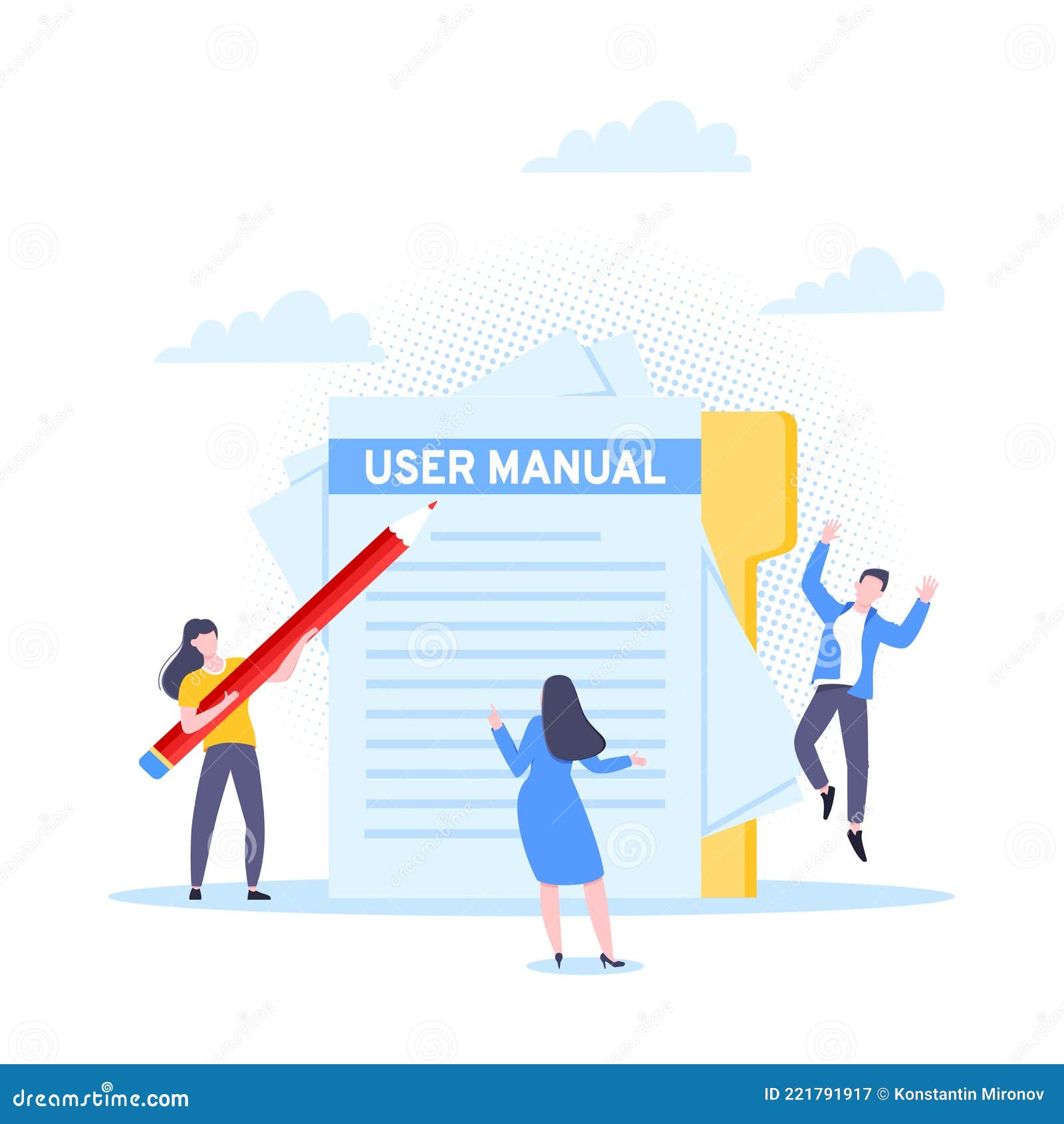 User Manual Guide Book Flat Style Design Vector Illustration. Stock ...