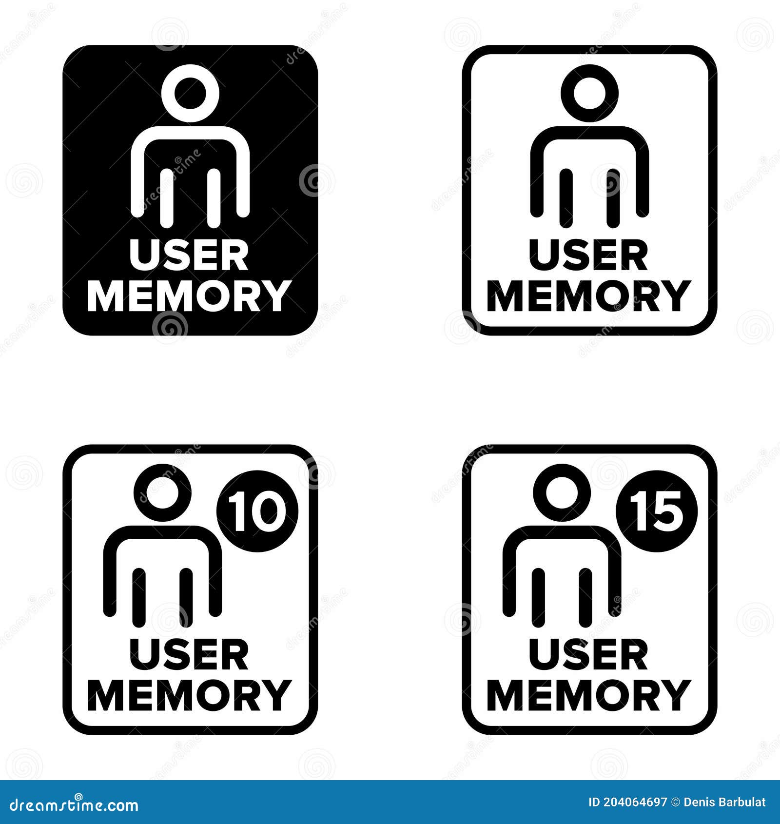 `User Memory` Virtual Storage Capacity Information Sign Stock Vector ...
