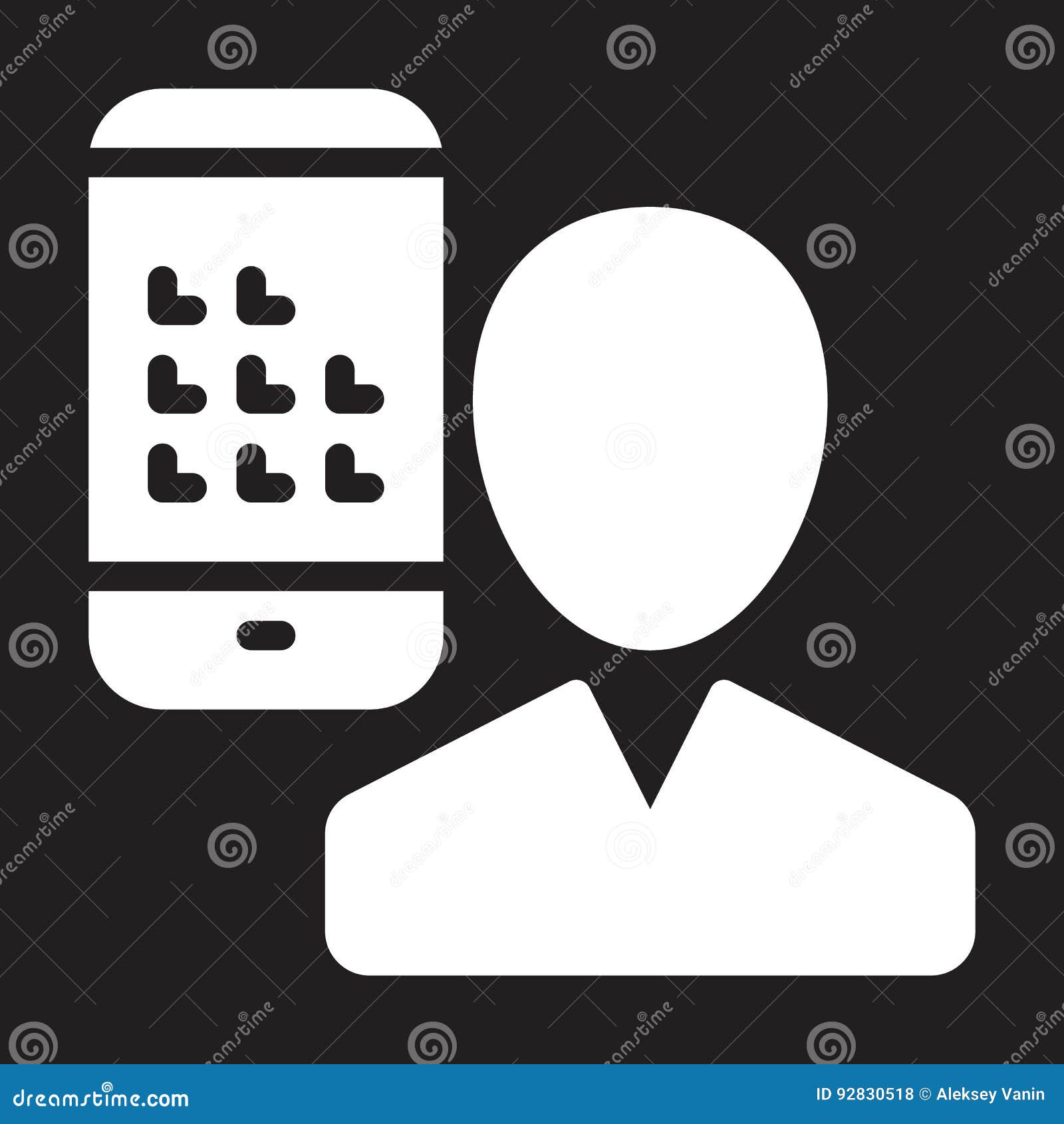User and Mobile Phone, Smartphone Icon, Vector Illustration. Stock ...