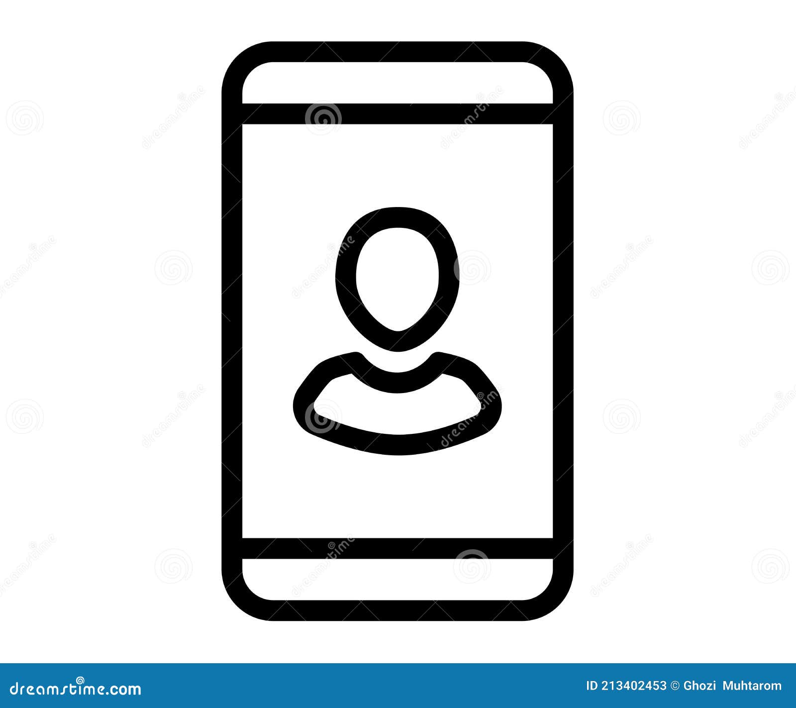 User Mobile Profile Single Isolated Icon with Outline Style Stock ...