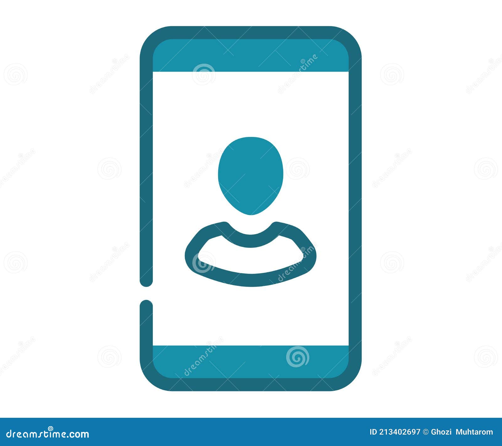 User Mobile Profile Single Isolated Icon with Solid Line and Dash Style ...