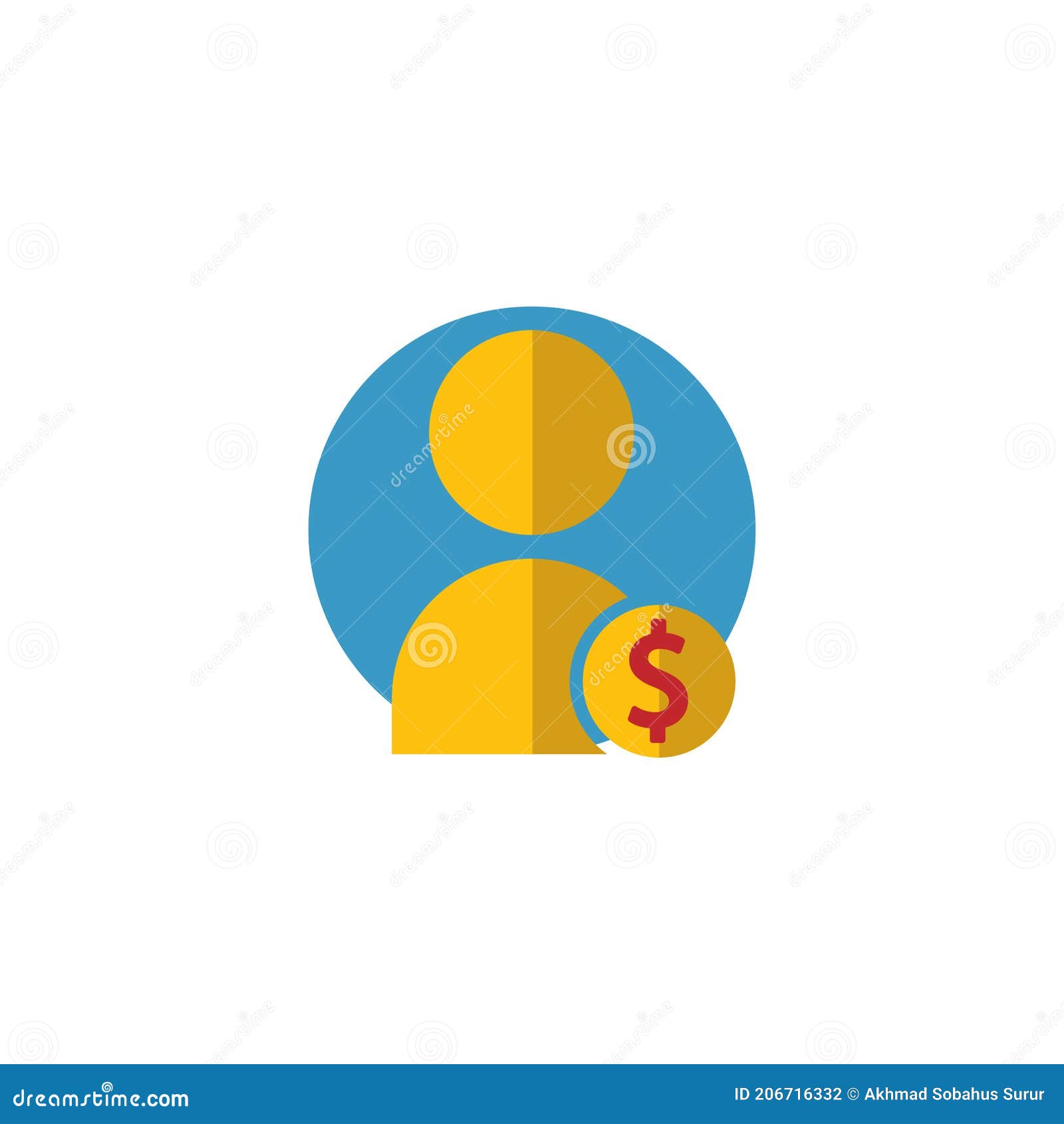 User Money Flat Icon, Banking. Editable Stroke Stock Vector ...