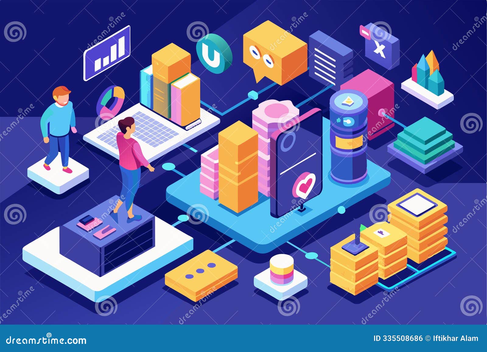A User Navigates through Customizable UI UX Elements in a Vibrant ...
