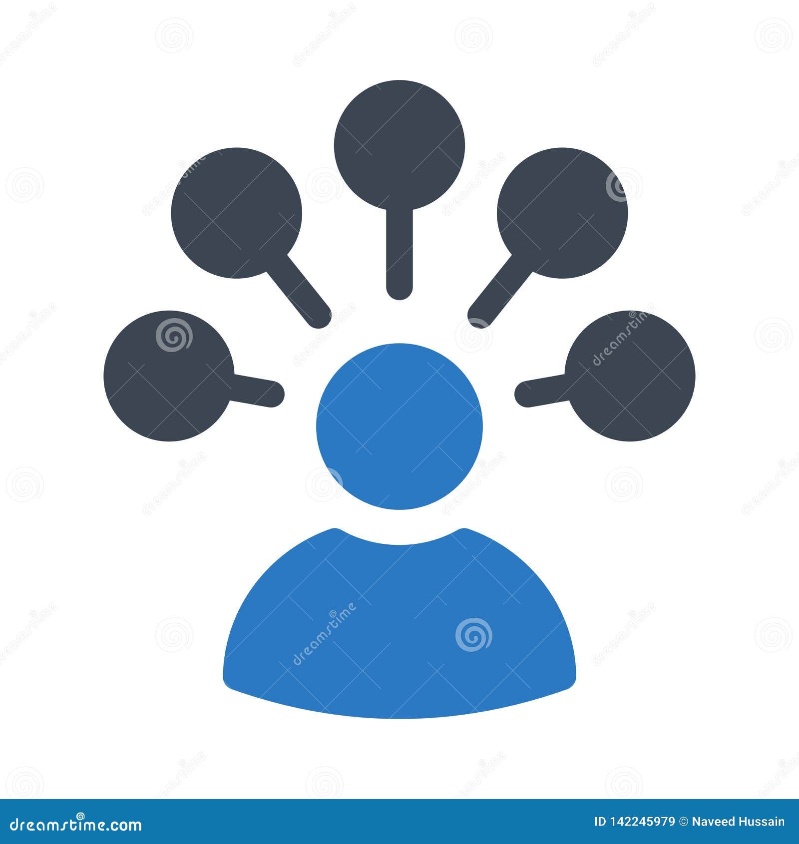 User Network Glyph Color Flat Vector Icon Stock Illustration ...