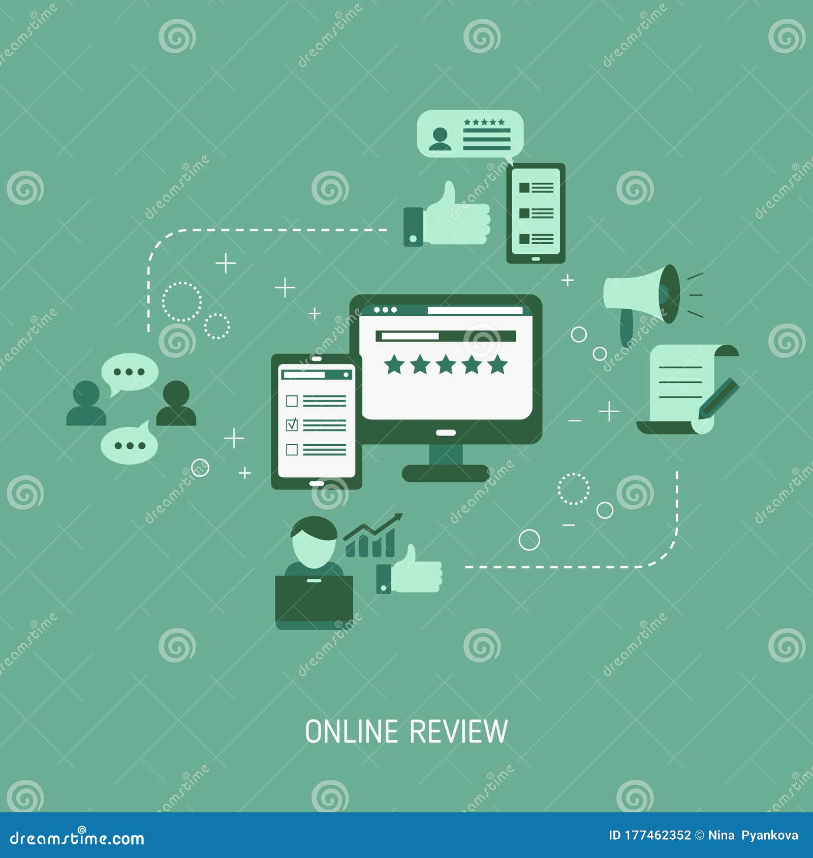 User Online Reviews Concept Stock Vector - Illustration of choice ...