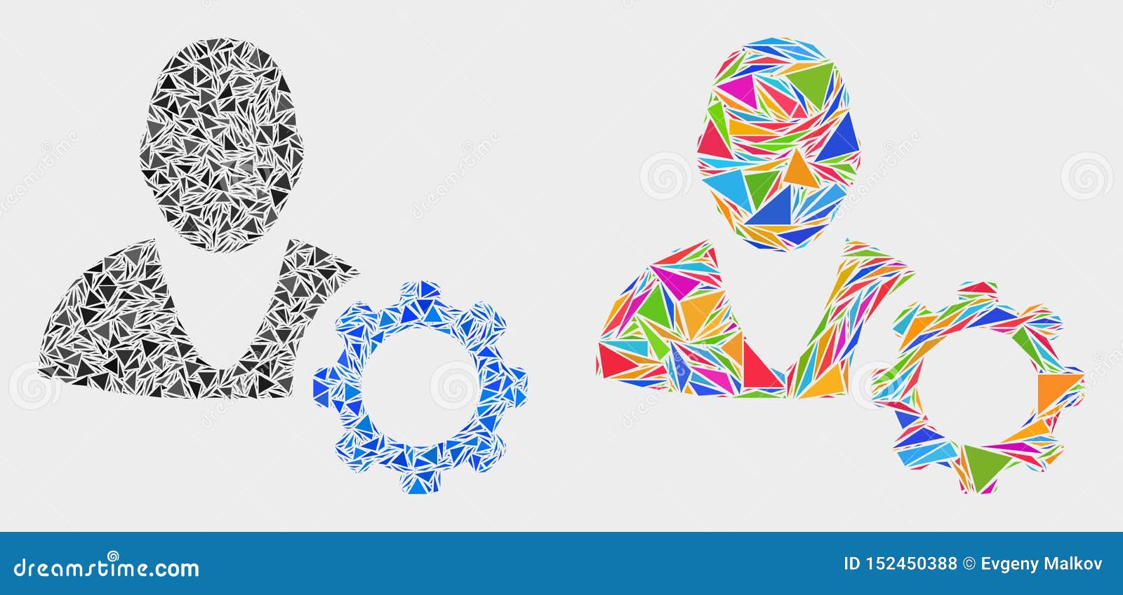 Vector User Options Cog Mosaic Icon of Triangle Elements Stock Vector ...